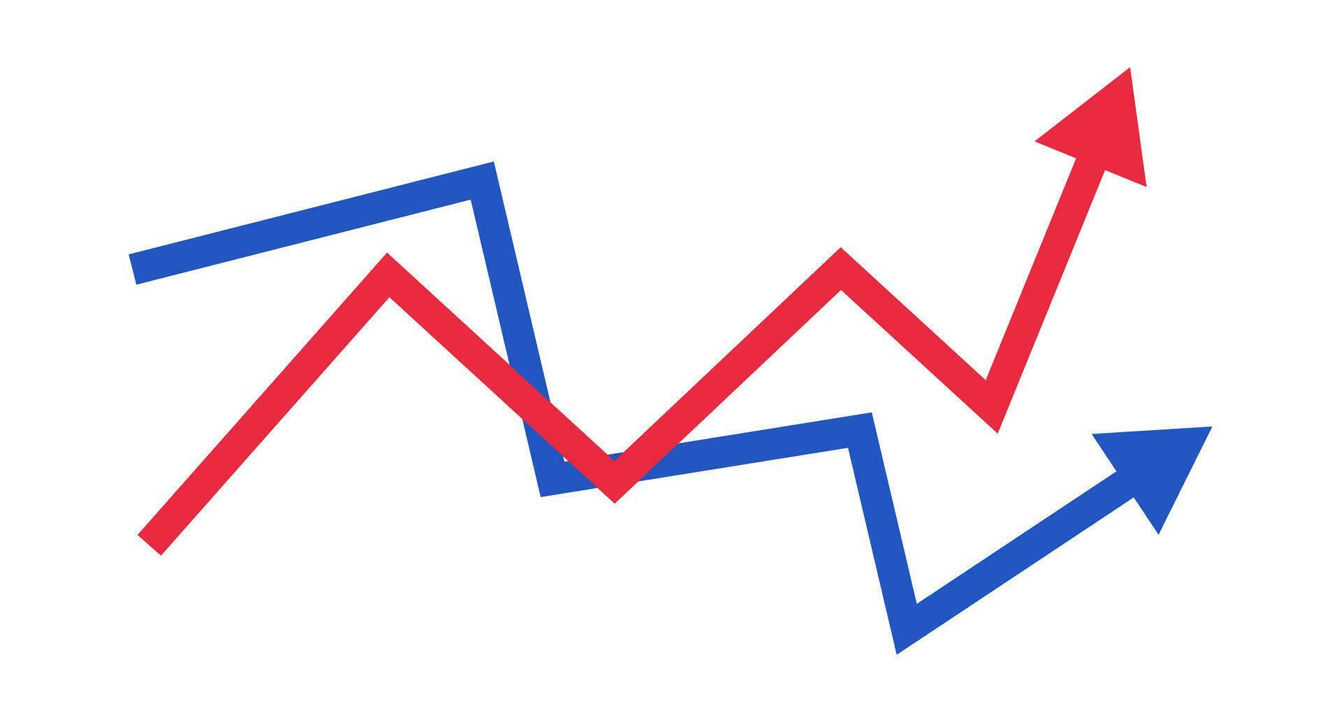 Up and down arrow chart icon set with increasing and decreasing arrow ...