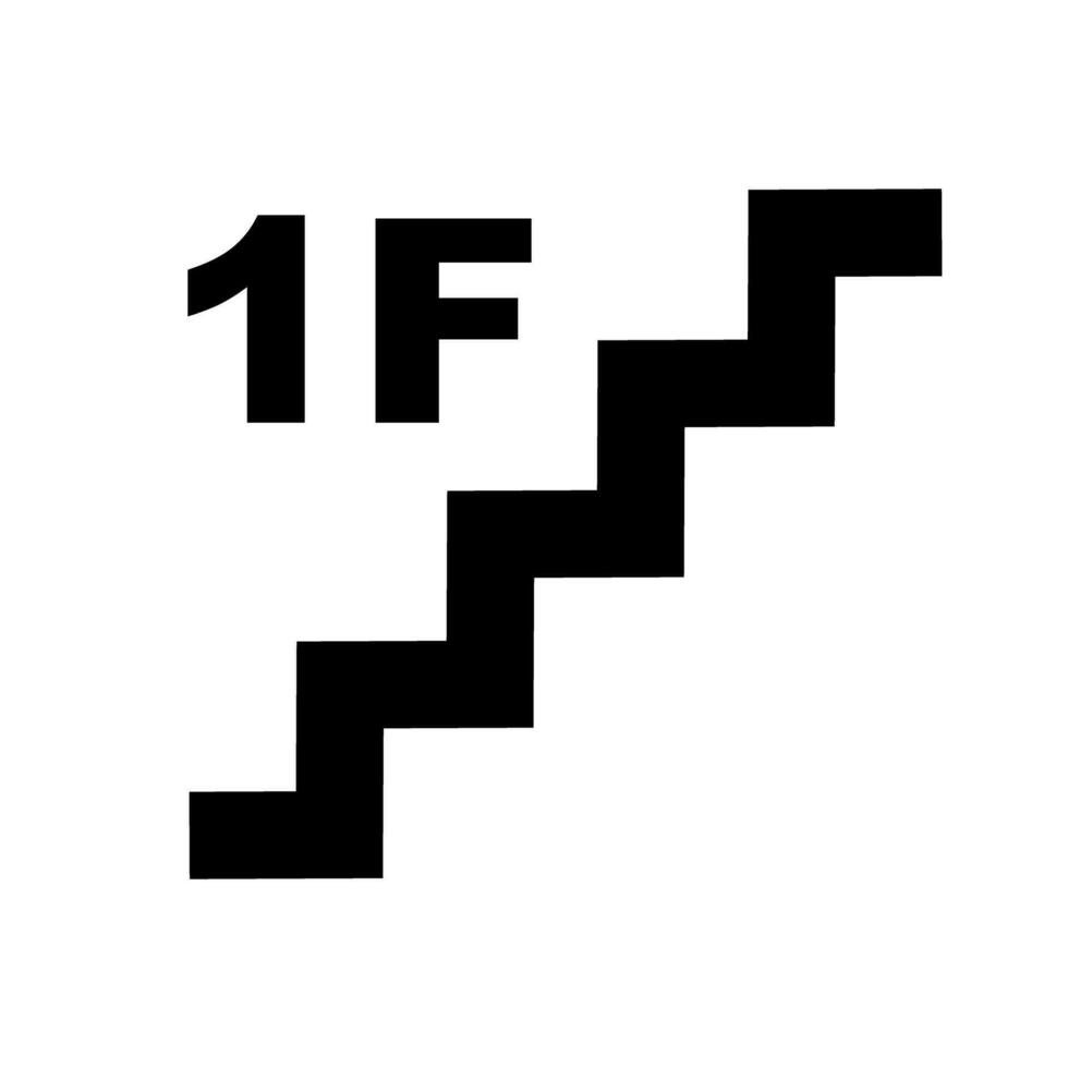 1F stairs icon. 1st floor. Vector. 27739309 Vector Art at Vecteezy