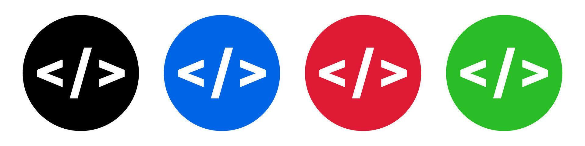 Programming code mark icon set. Vector. 27739353 Vector Art at Vecteezy