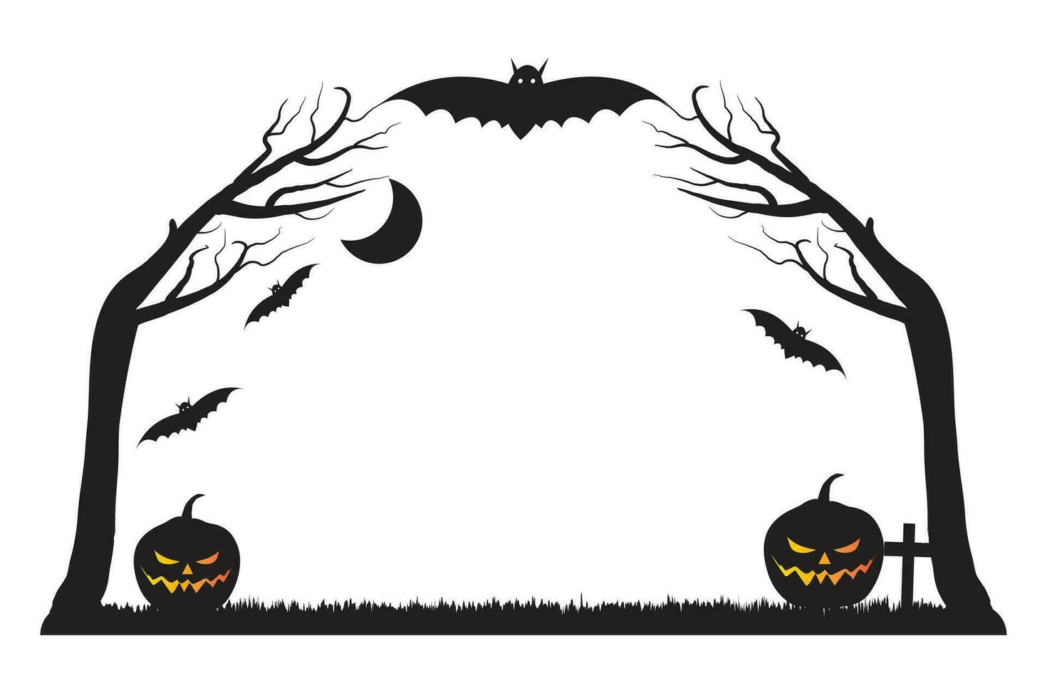 Halloween flourish wilds swirls Square Border frame, witch creepy scary ...