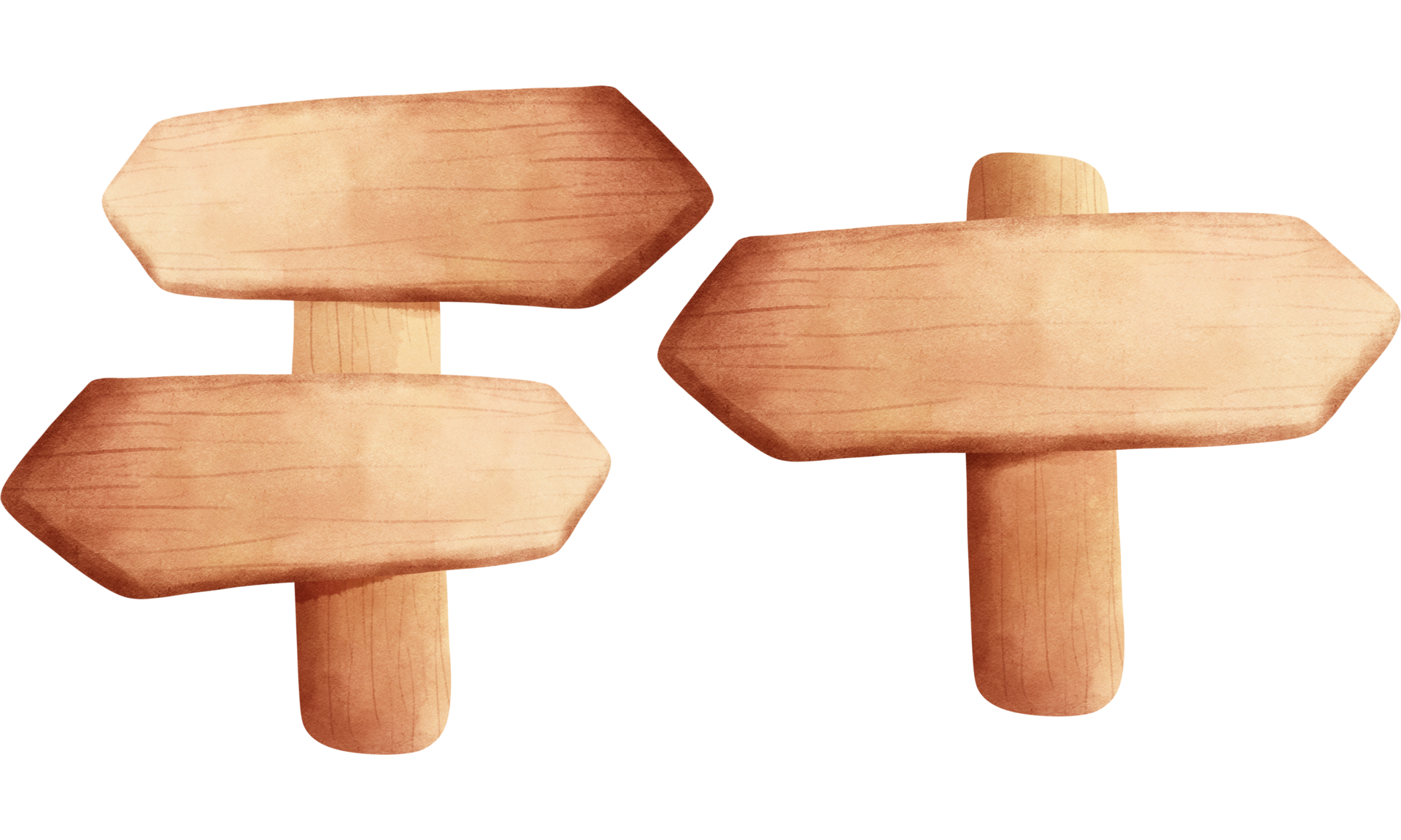 Set of rustic watercolor vintage wooden signs illustrations. 27742762 PNG