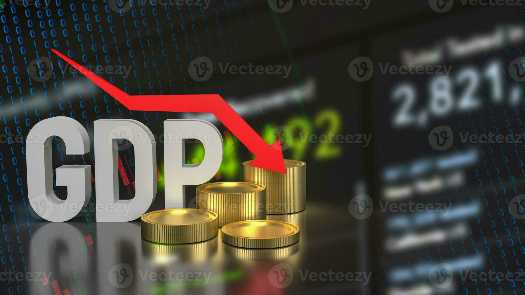 The GDP text and coins for Business concept 3d rendering 27747802 Stock Photo at Vecteezy