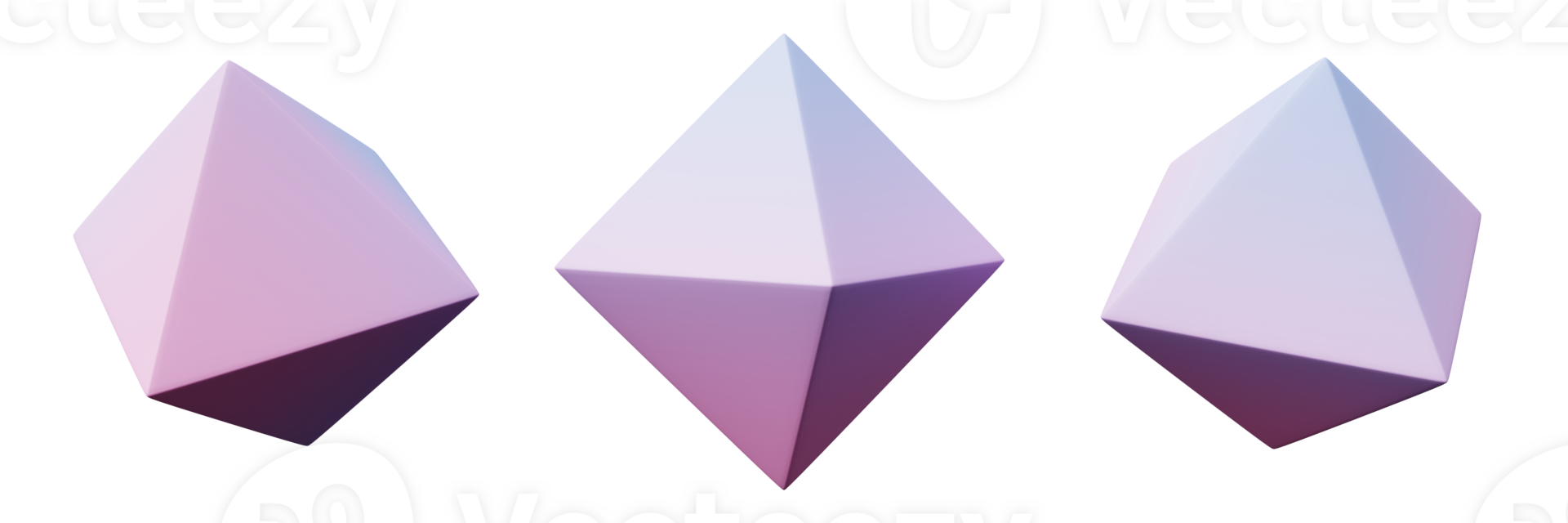 3d Octahedron pink blue Gradient color, realistic rendering of 3d geometry shape object 27748291 PNG