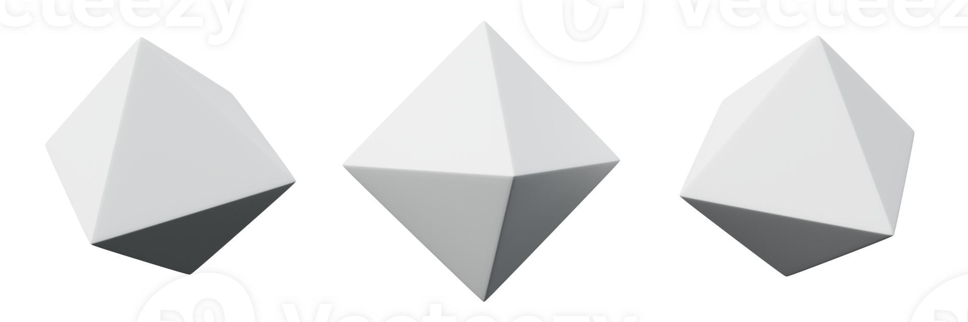3d octahedron white realistic rendering of basic geometry object 27748297 PNG