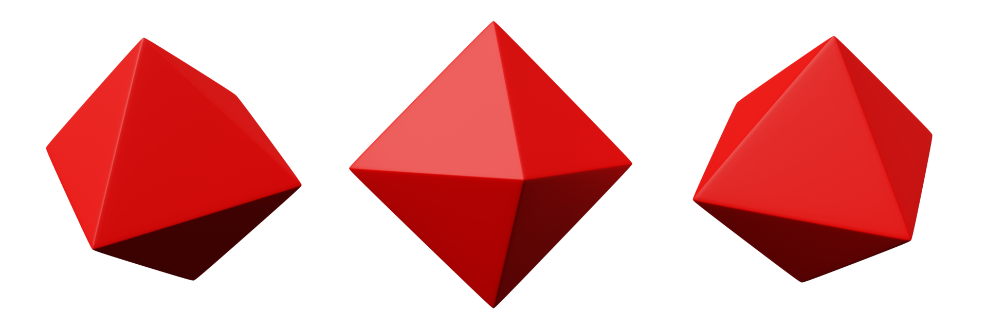 3d octahedron red realistic rendering of basic geometry object 27748328 PNG