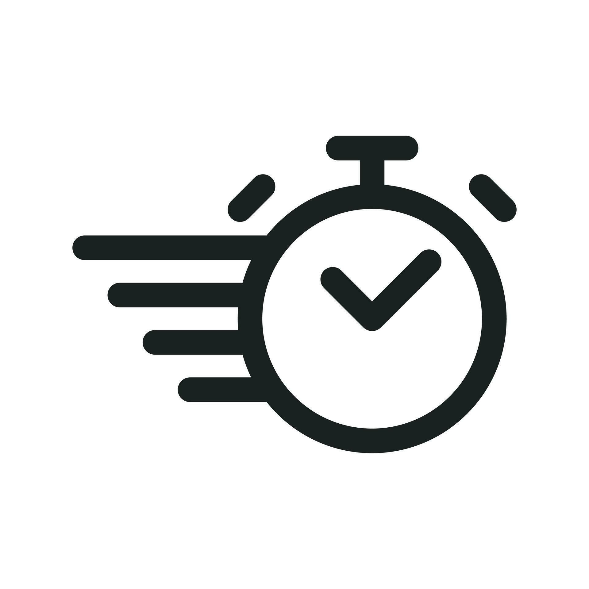 Fast Clock Timer Icon Quick Time Fast Delivery Timer Vector Time Out Sign Countdown Fast