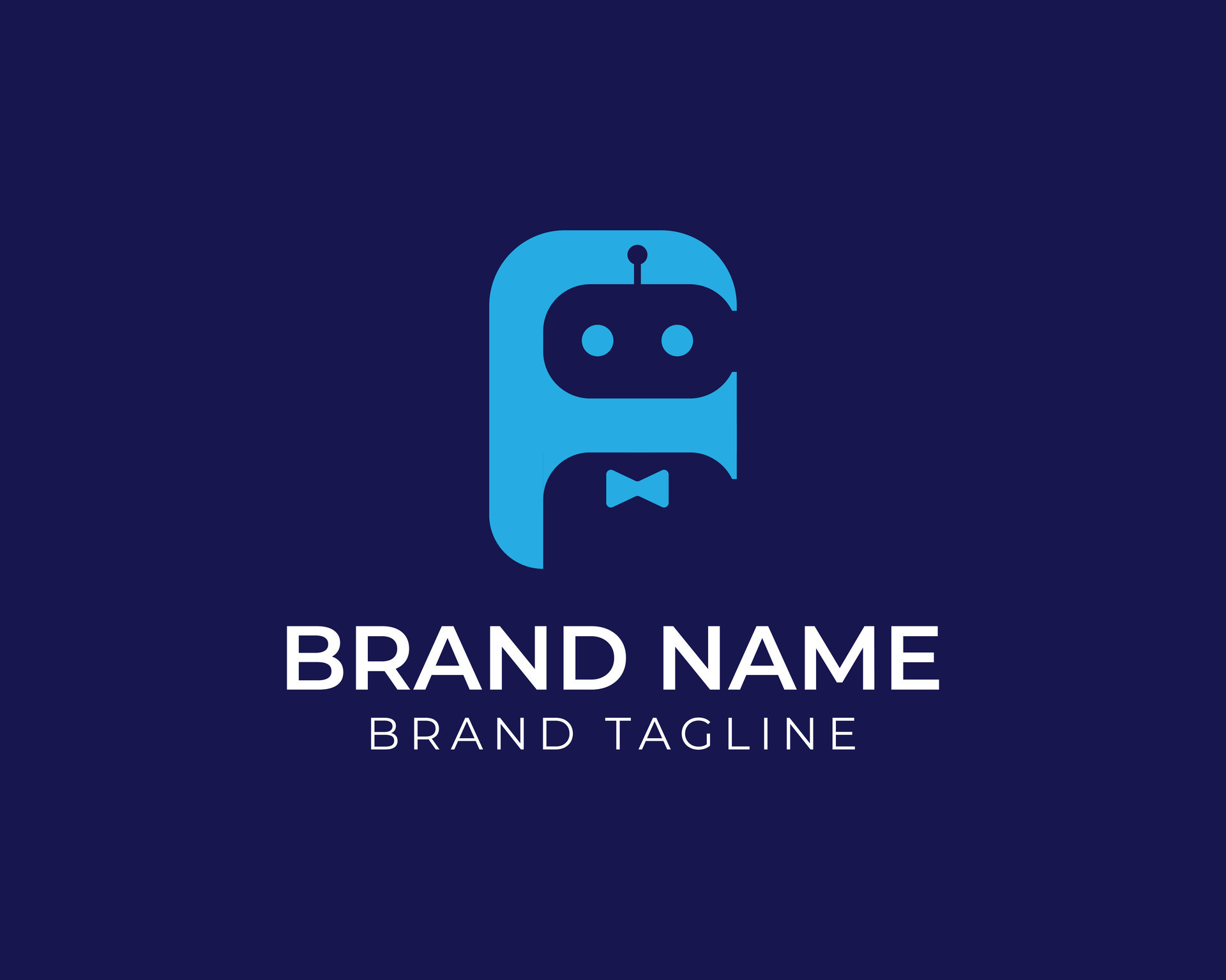 letra F robot logo. combinación letra F con un robot. tecnología modelo ...