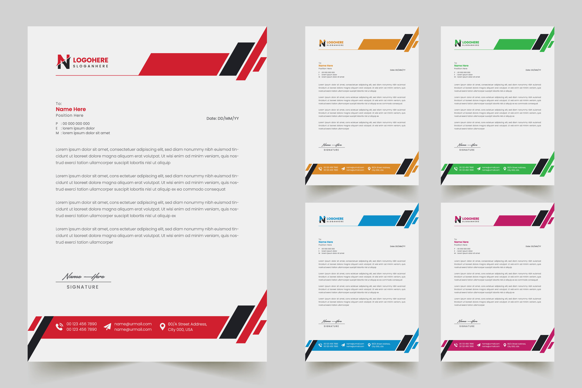 de múltiples fines corporativo negocios membrete modelo con a4 Talla ...