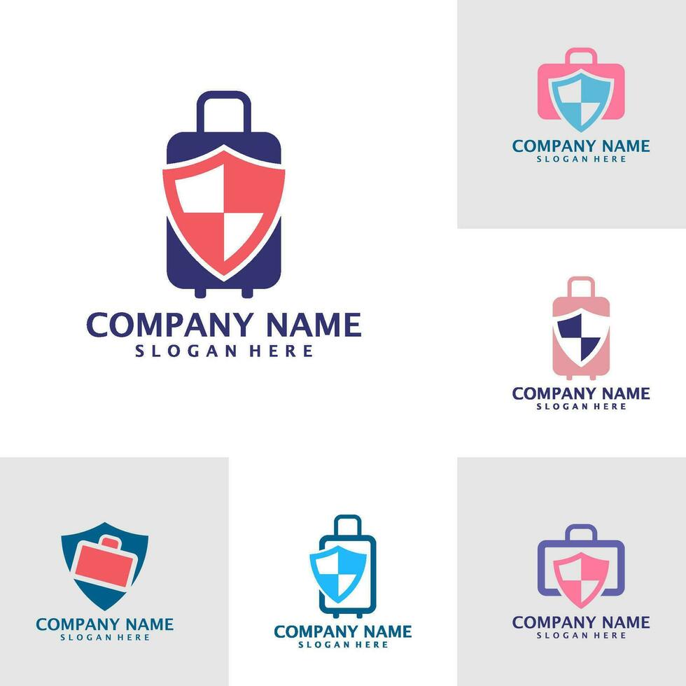 Set of Shield Suitcase logo design vector. Suitcase logo design template concept 27770608 Vector ...