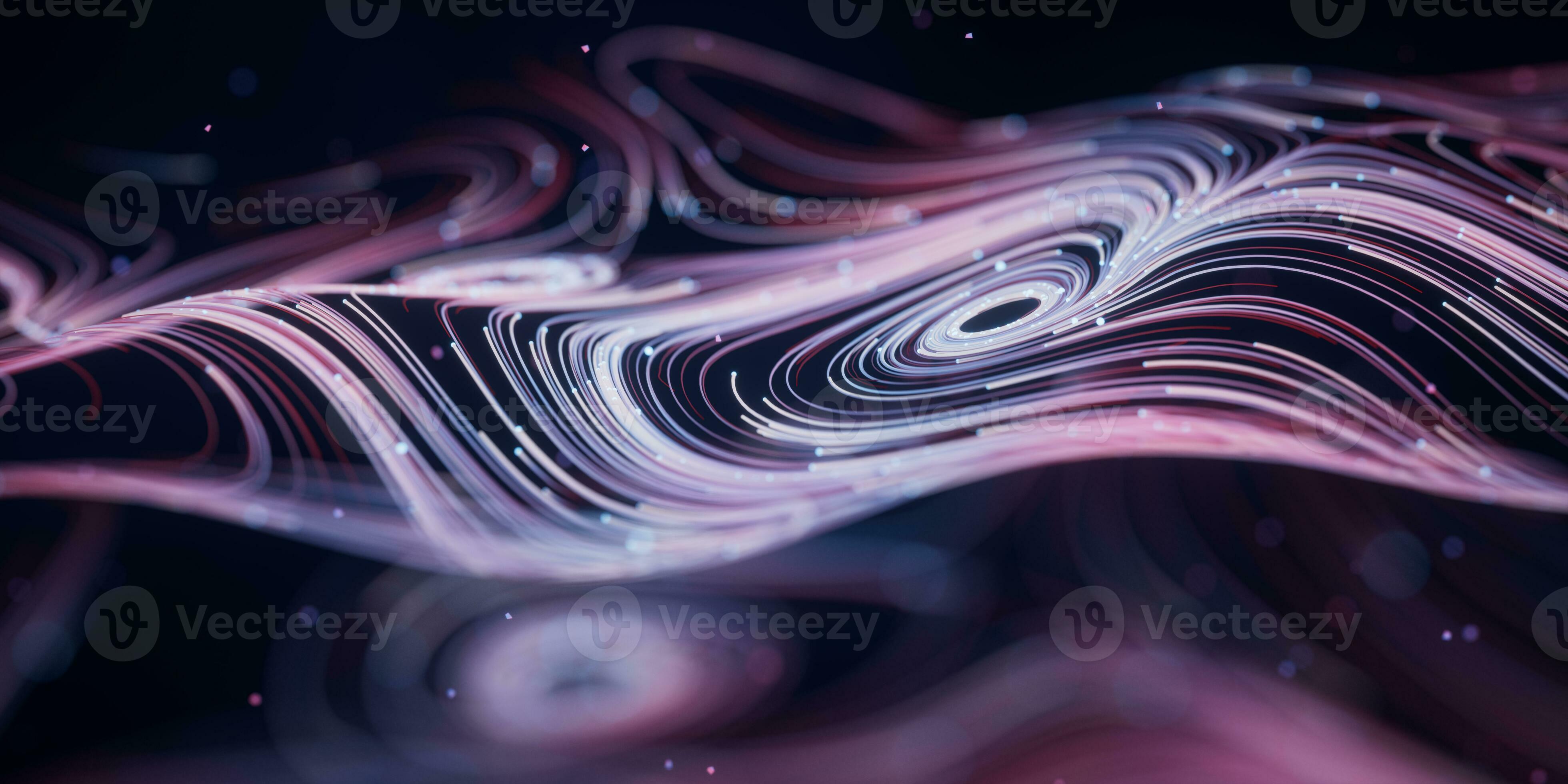 Wave particles lines with swirling pattern, 3d rendering. 27771157 ...