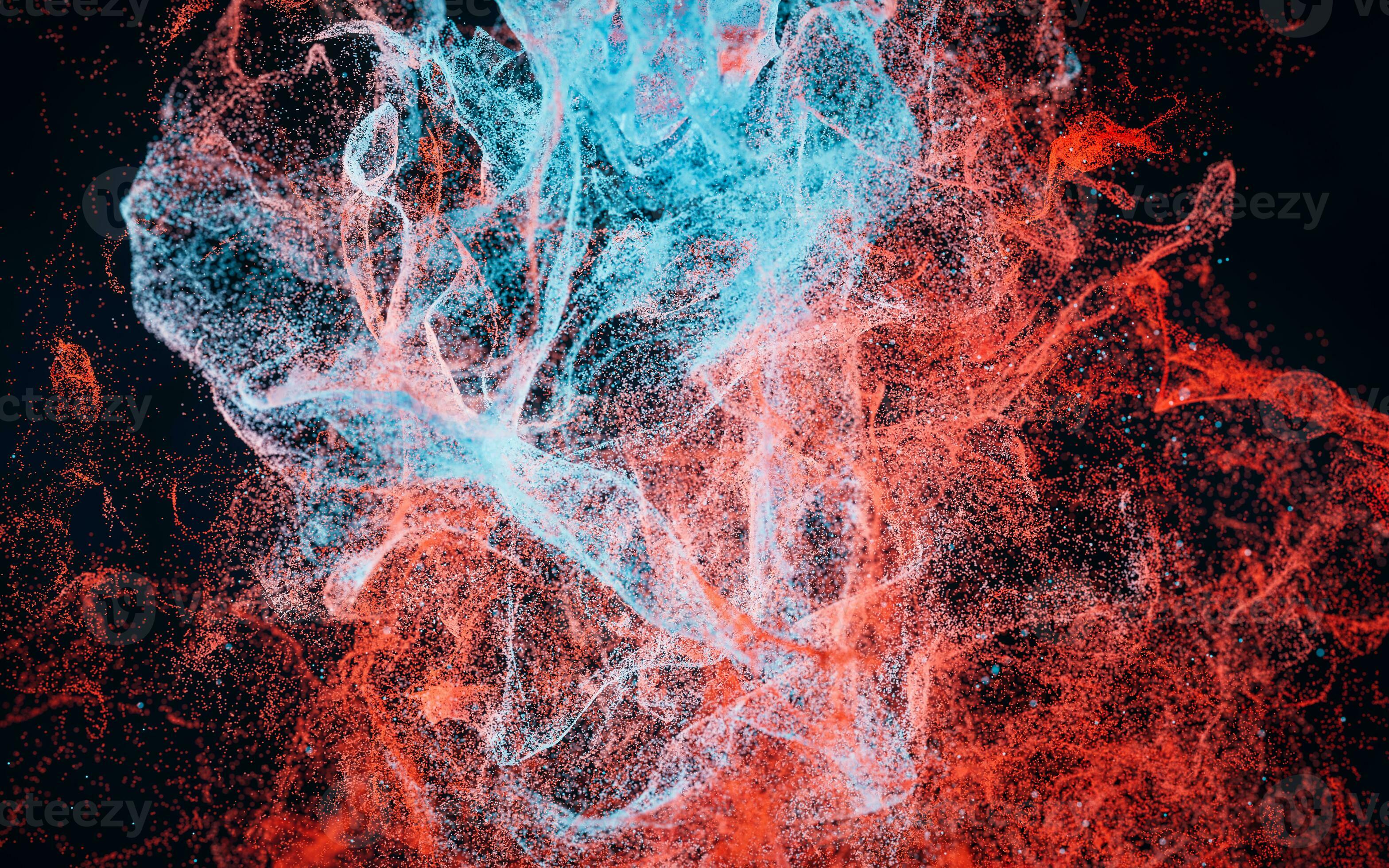 Abstract wave particles, diffuse powder, 3d rendering. 27771357 Stock Photo at Vecteezy