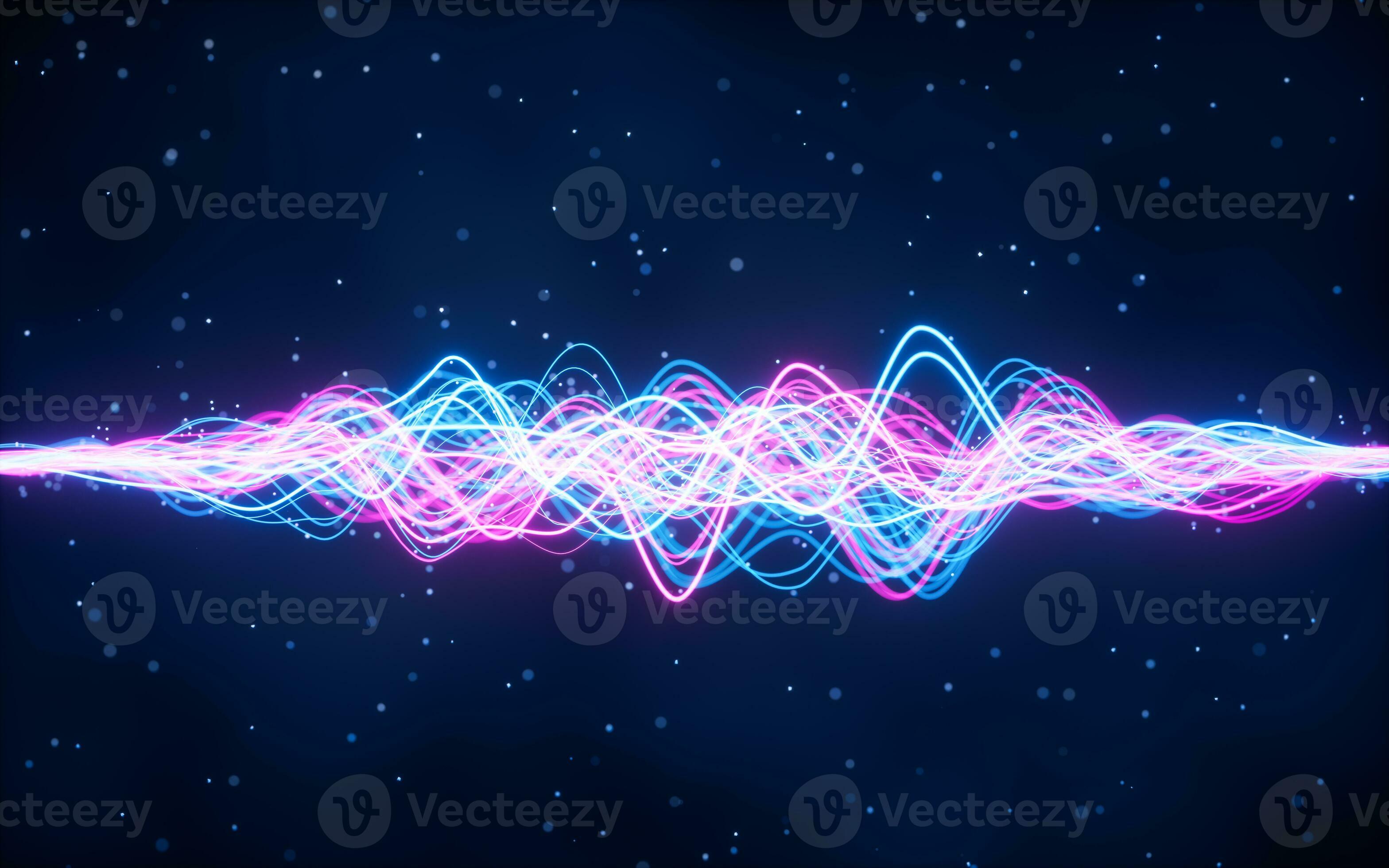 Abstract wave gradient curves and particles, 3d rendering. 27771447 ...