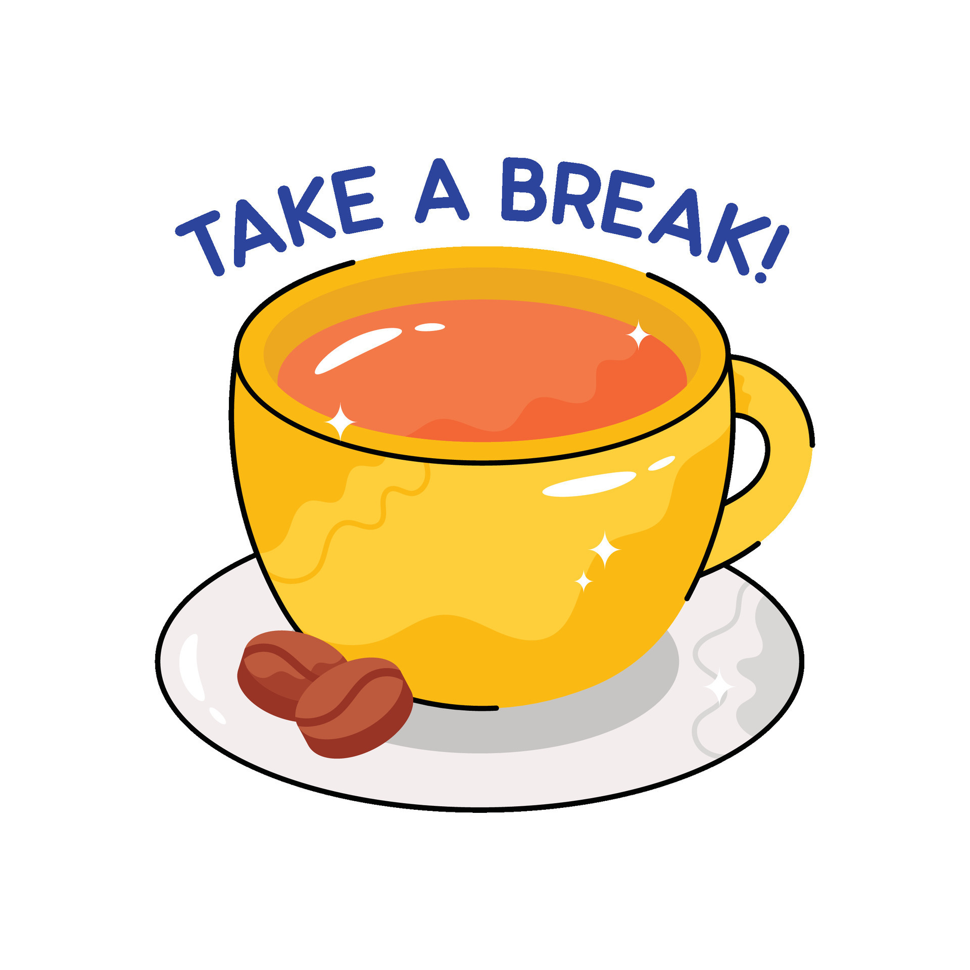 Take a break doodle vector Colorful Sticker. EPS 10 file 27772087 Vector Art at Vecteezy