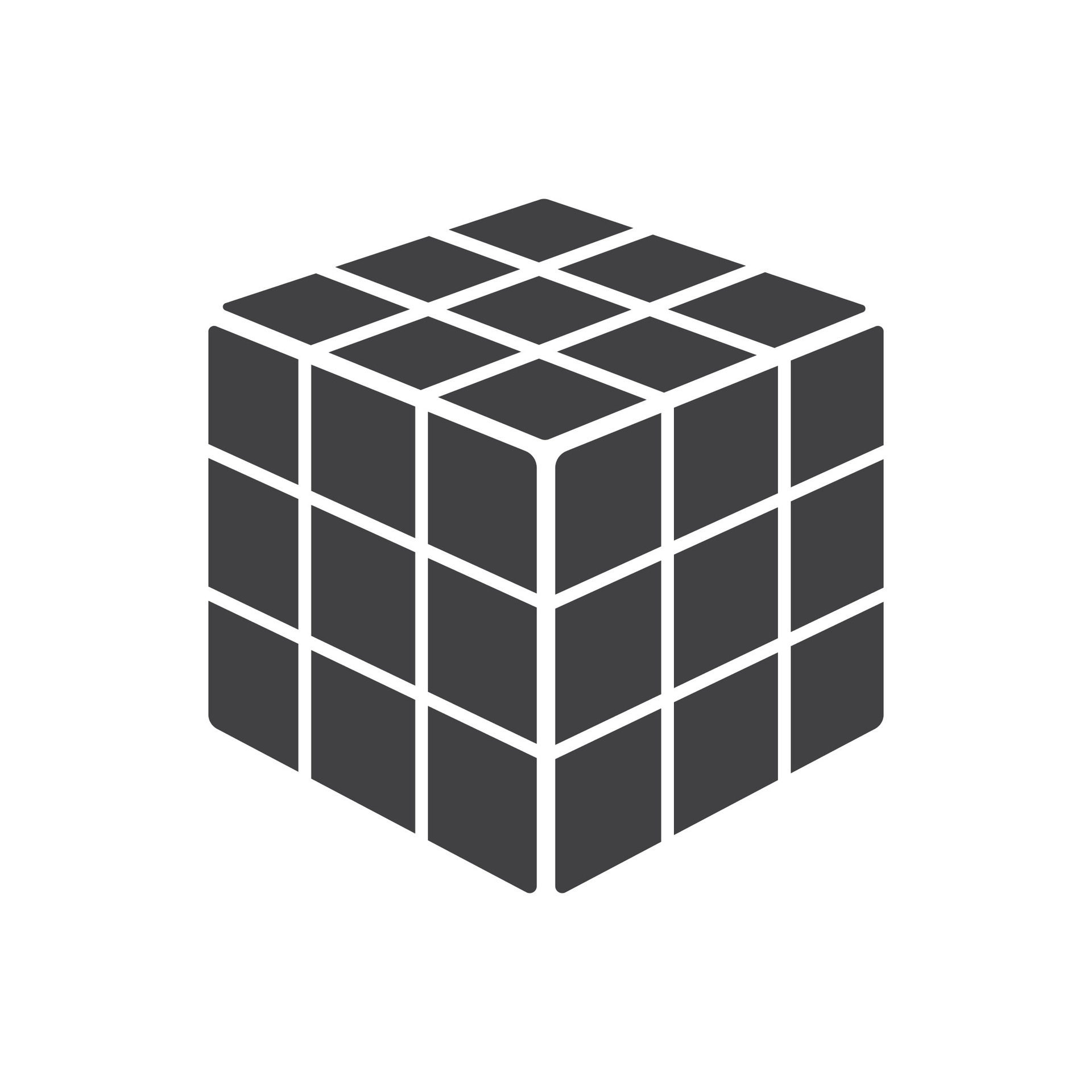 Cubes 3 dimension combination puzzle intelligent game icon vector ...