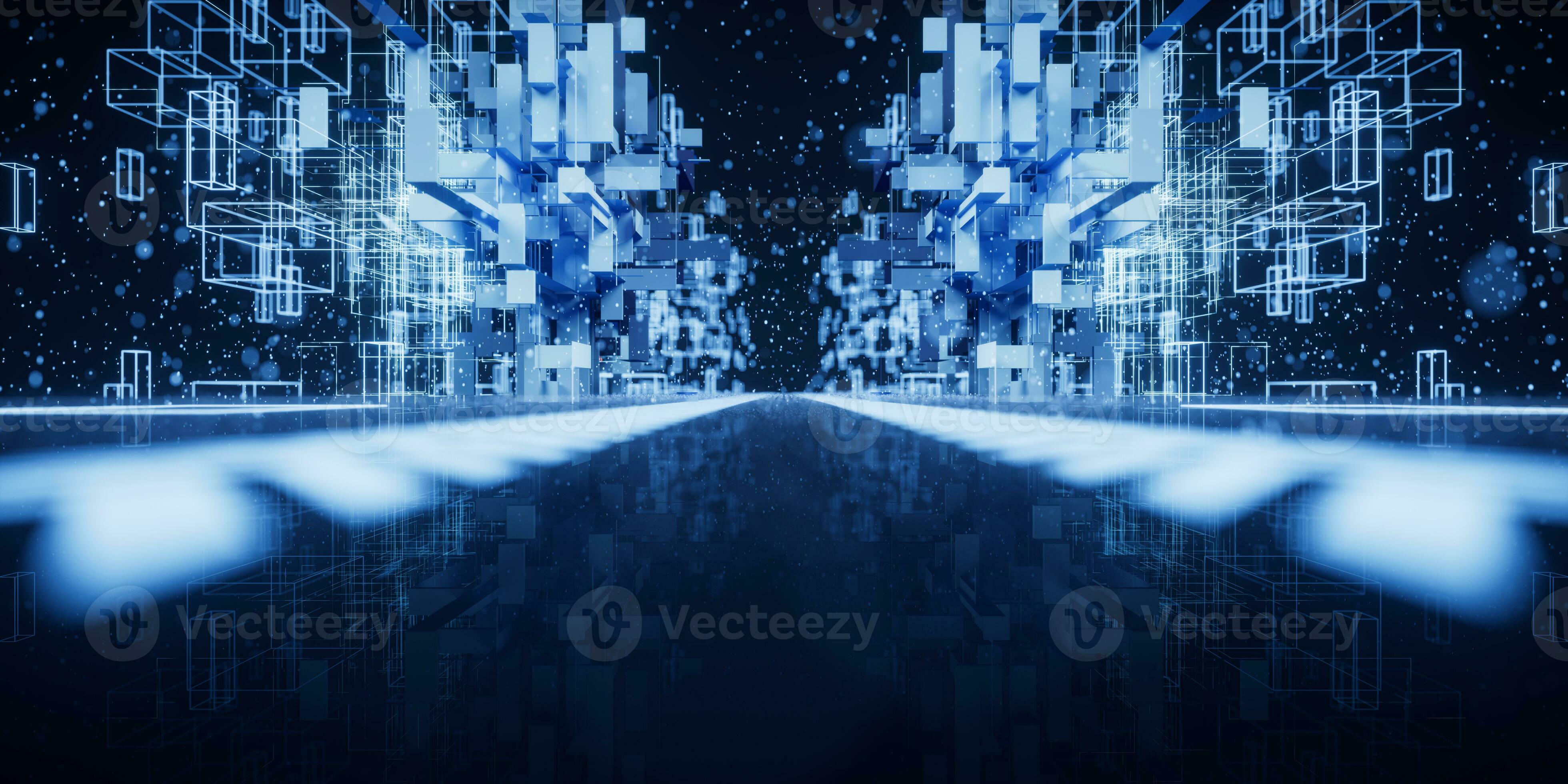 Digital geometry with empty ground, 3d rendering. 27773208 Stock Photo at Vecteezy