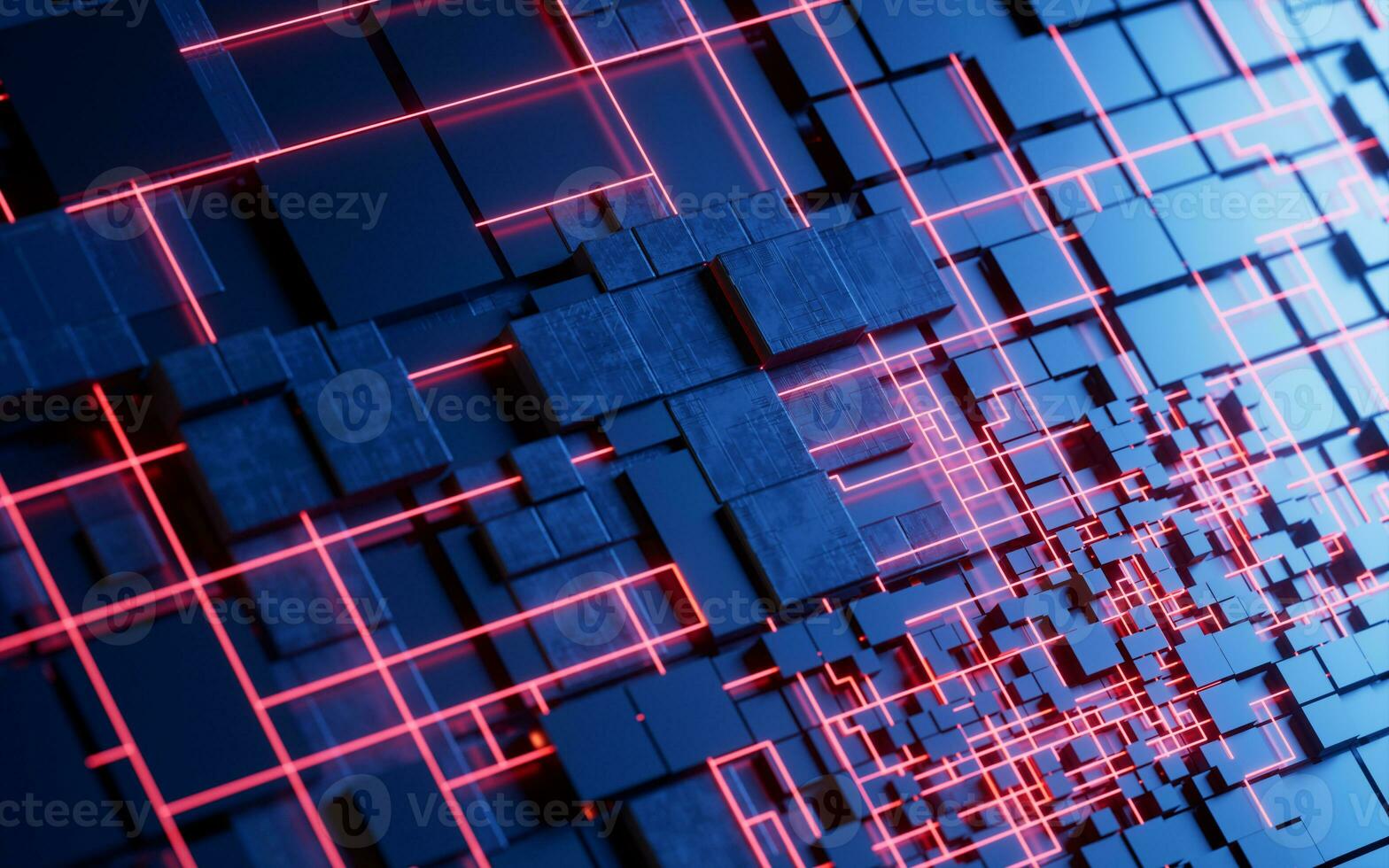 Technology Cube Circuit Board Structure 3d Rendering 27774745 Stock