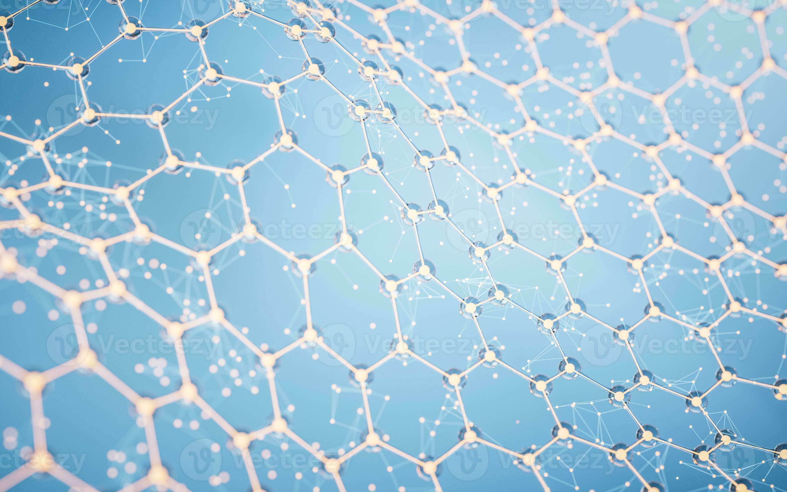 molécula estructura con hexagonal forma, 3d representación. 27775297 Foto de stock en Vecteezy