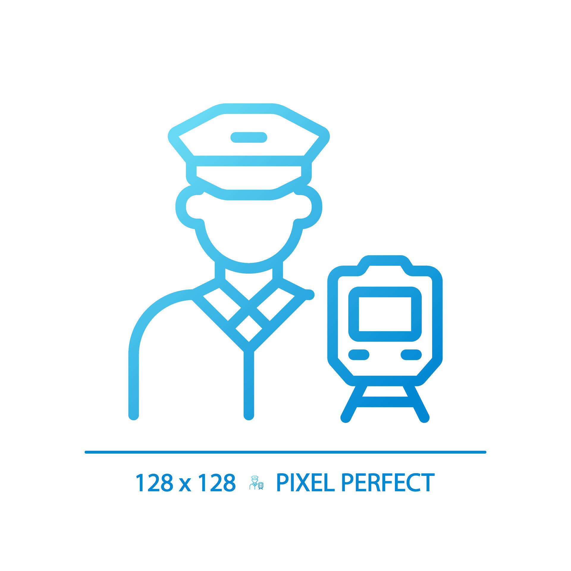 Train driver pixel perfect gradient linear vector icon. Railroad ... Train driver pixel perfect gradient linear vector icon. Railroad ...
