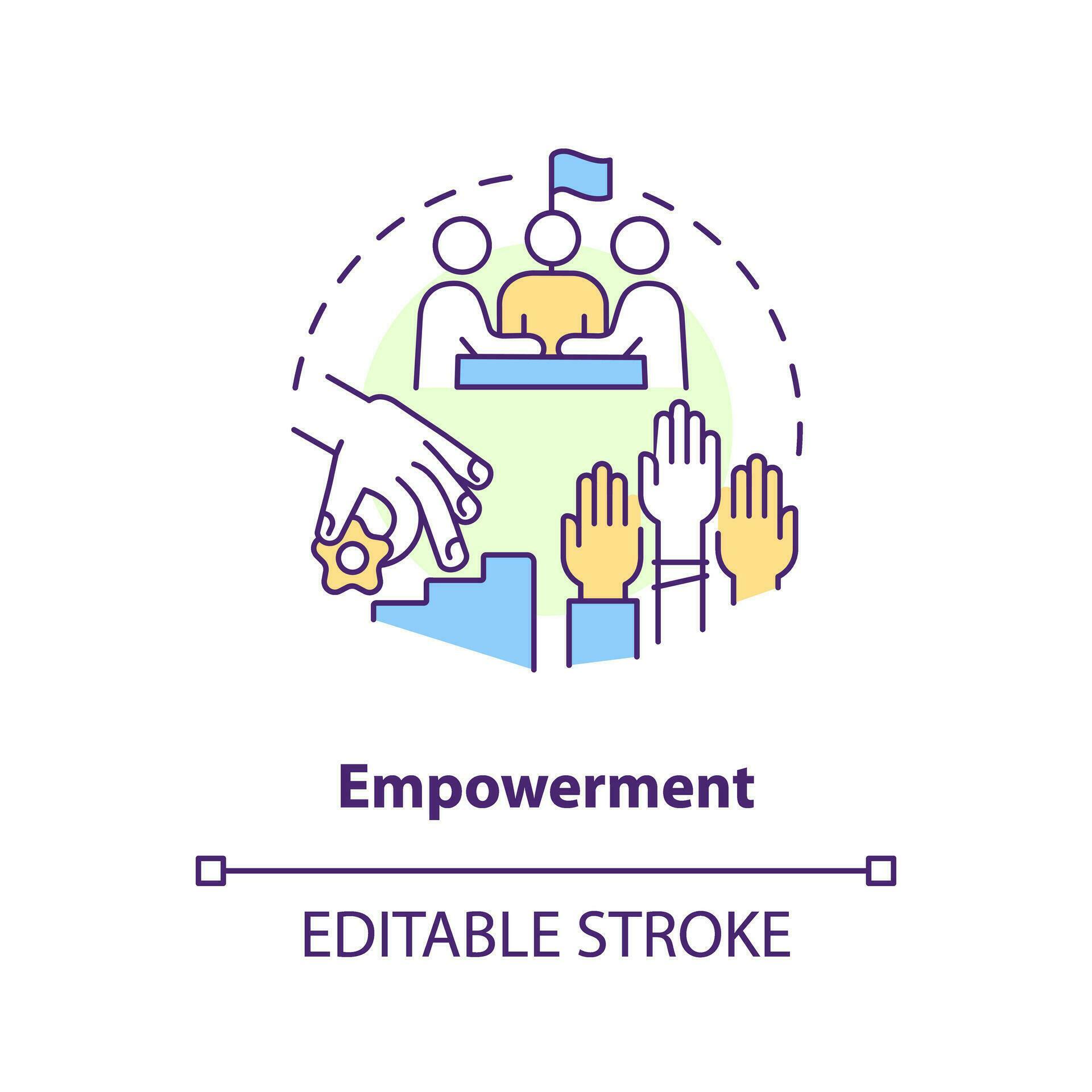 Empowerment concept icon. Decision making. Social justice. Equal access. System change ...
