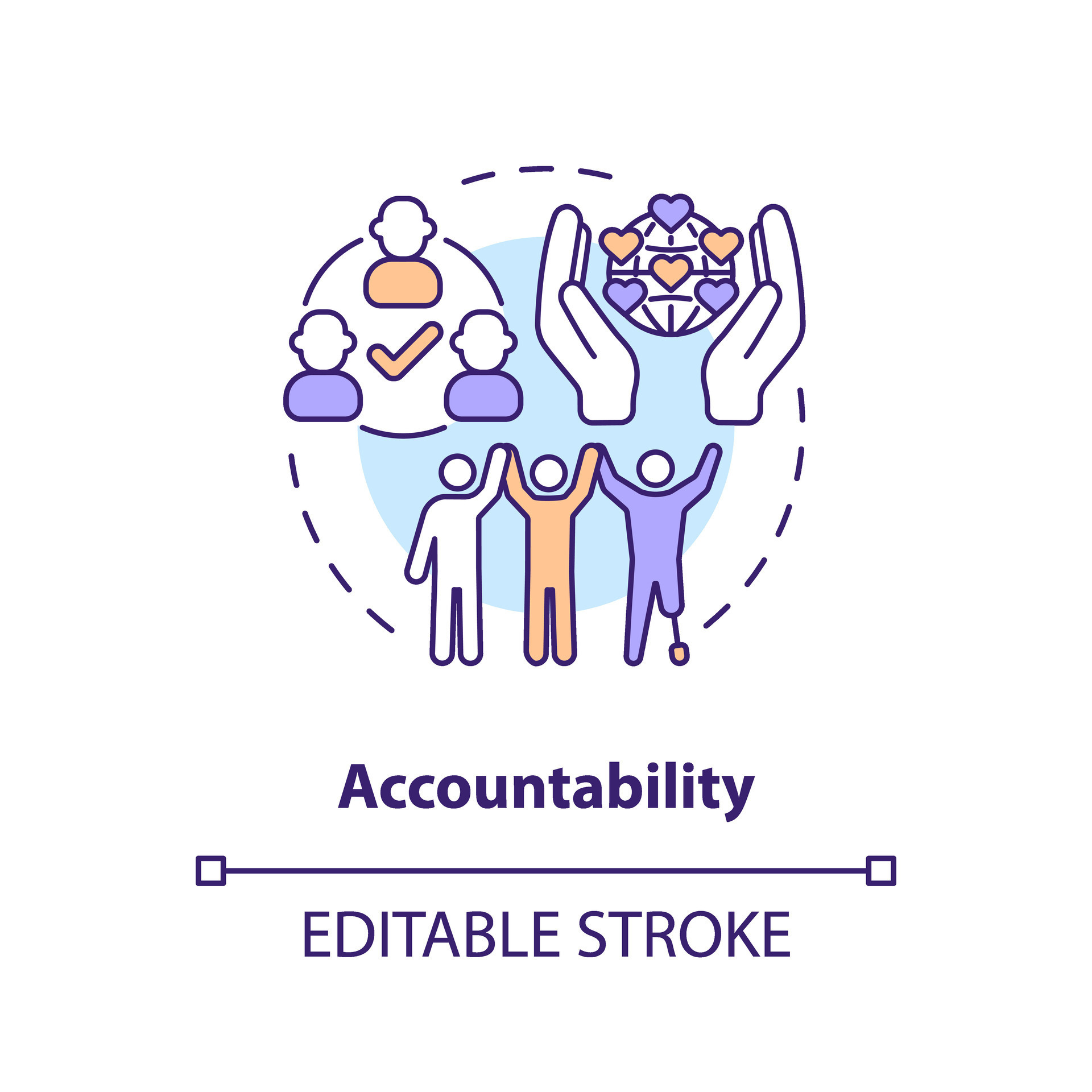 Accountability concept icon. Diversity and inclusion. Equal opportunity ... Accountability concept icon. Diversity and inclusion. Equal opportunity ...