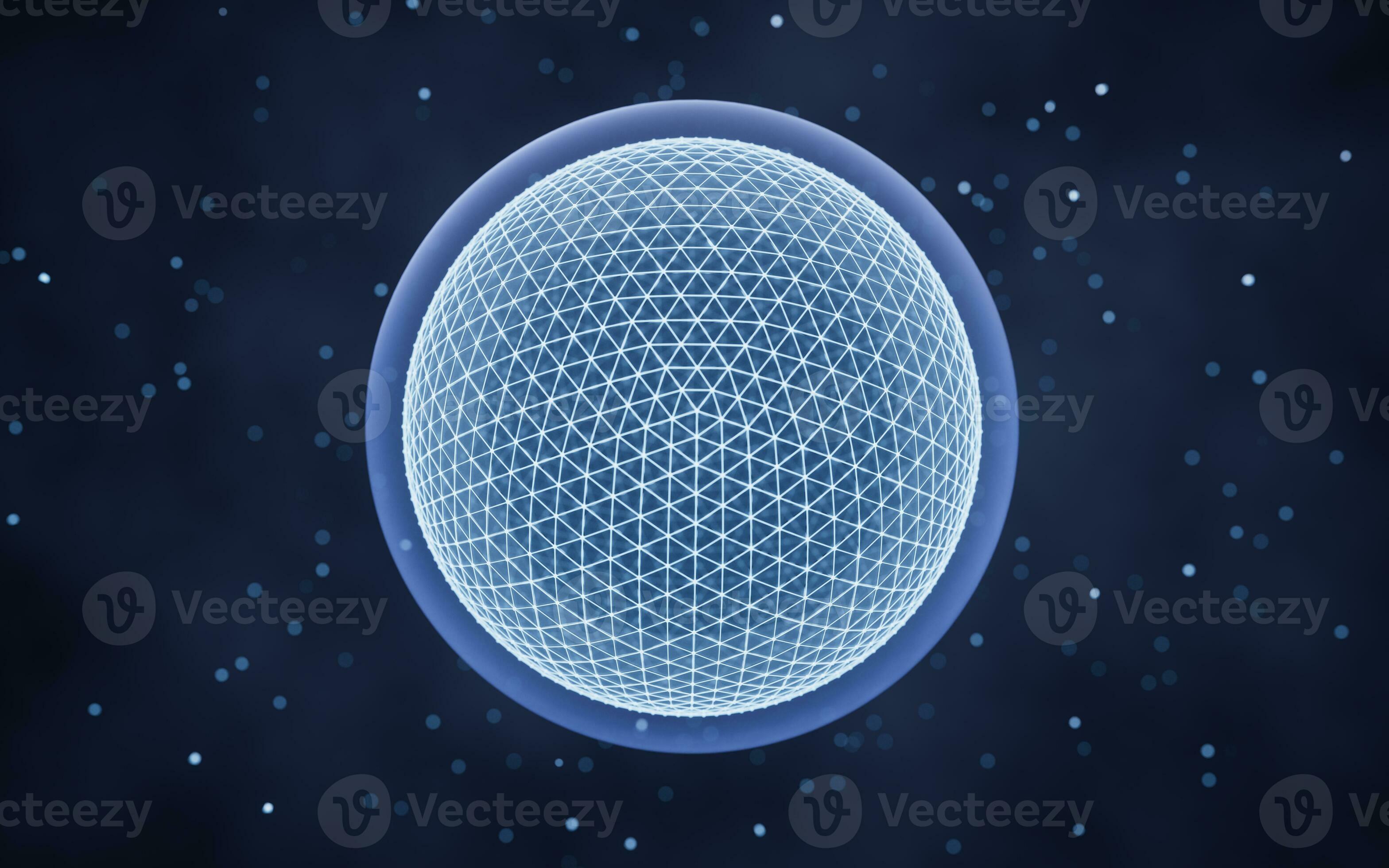 Digital sphere with glowing lines structure, 3d rendering. 27778116 ...