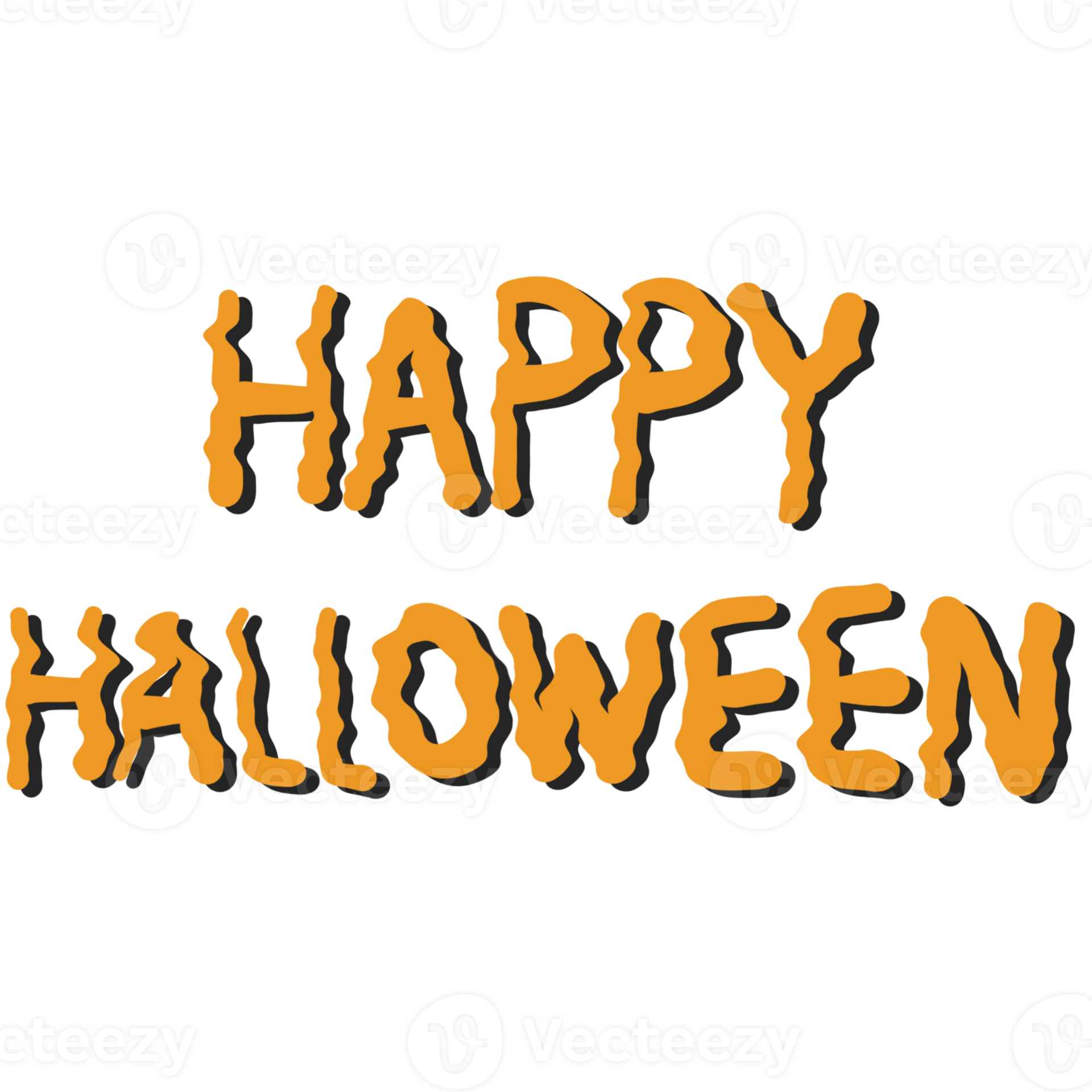 The word Happy Halloween text isolated on transparent background ...