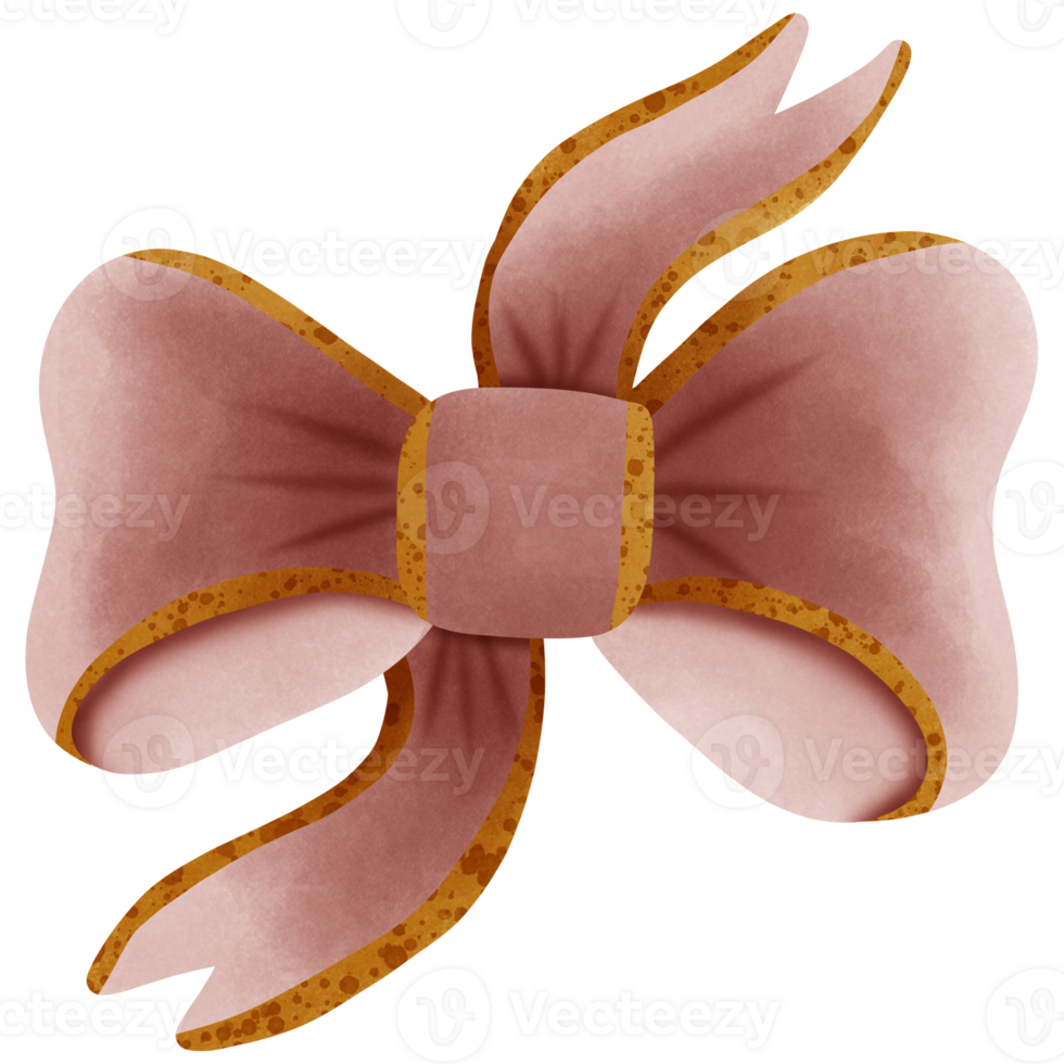Brown ribbon bow with gold stripes isolated on transparent background ... Brown ribbon bow with gold stripes isolated on transparent background ...