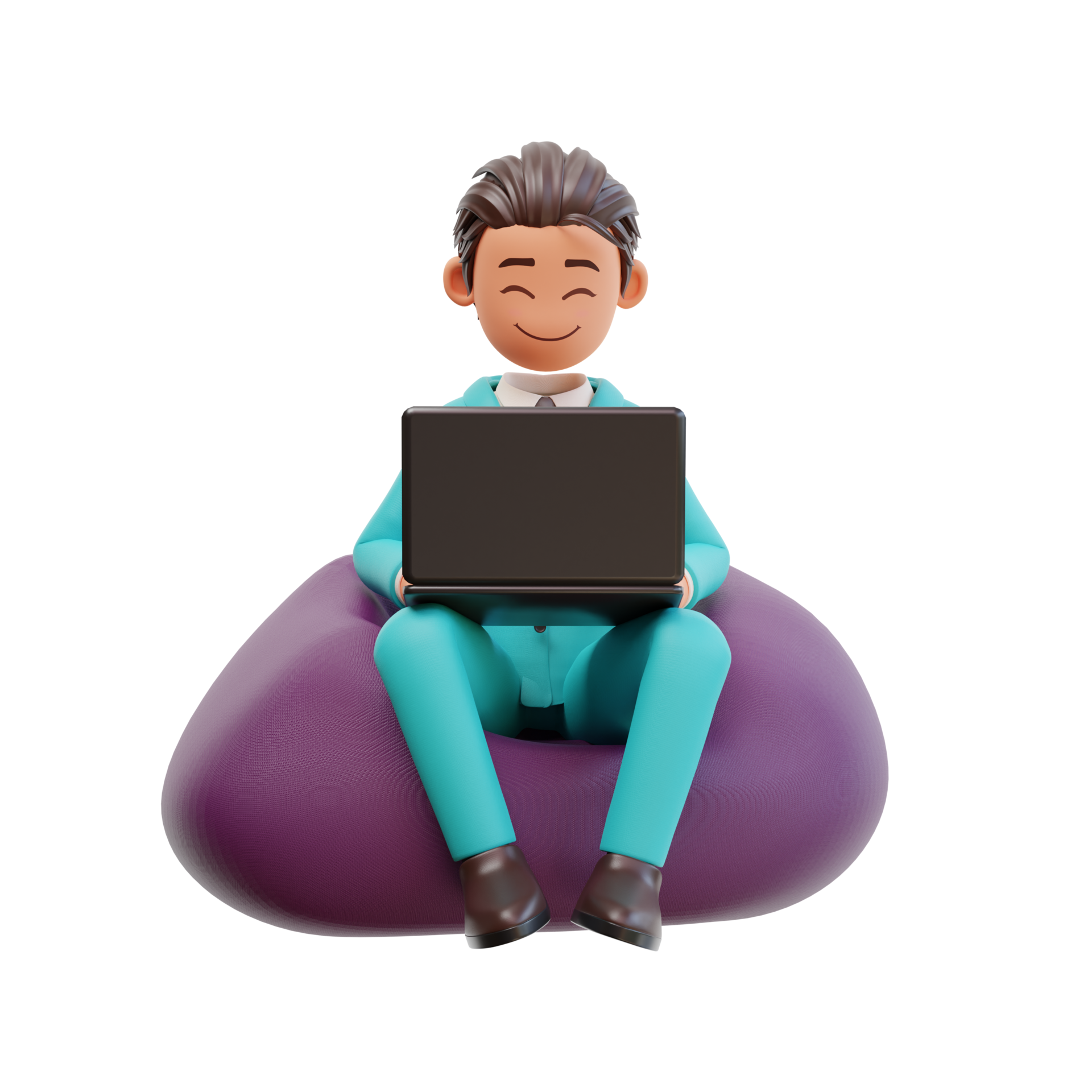 3d rendered cute businessman holding laptop 27786369 PNG