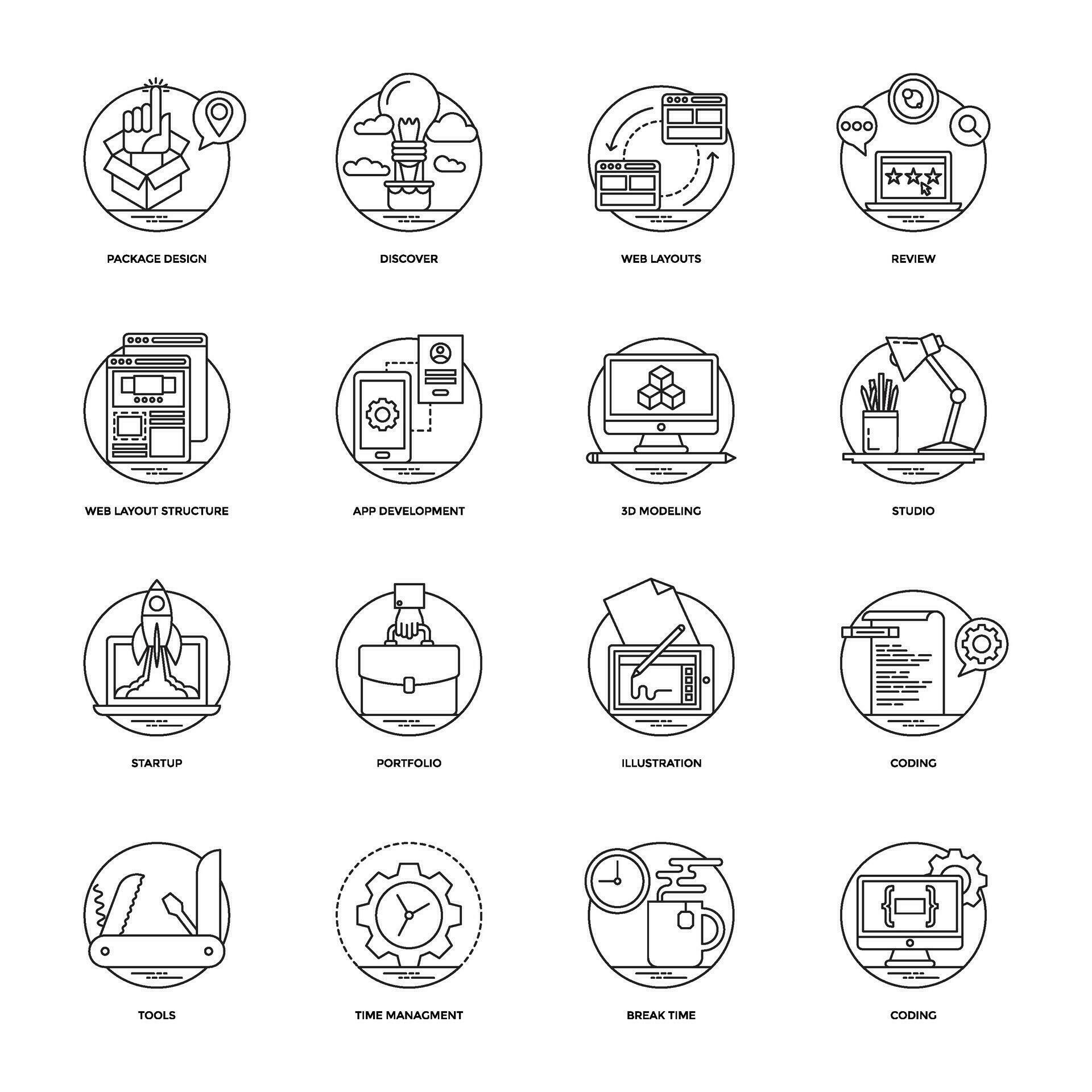 Web and Mobile Development Icons Collection 27793818 Vector Art at Vecteezy