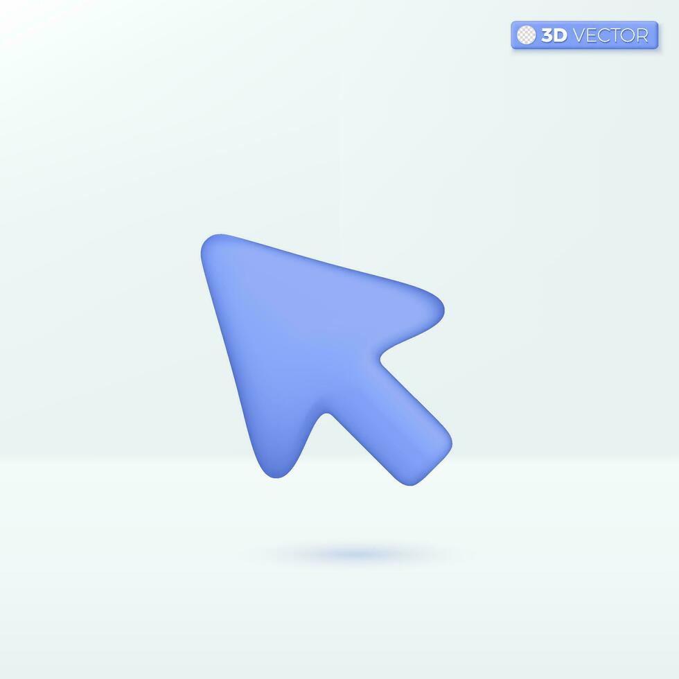 Arrow Pointer Icon Symbols Computer Interface Touching Mouse Cursor Direction Concept 3d
