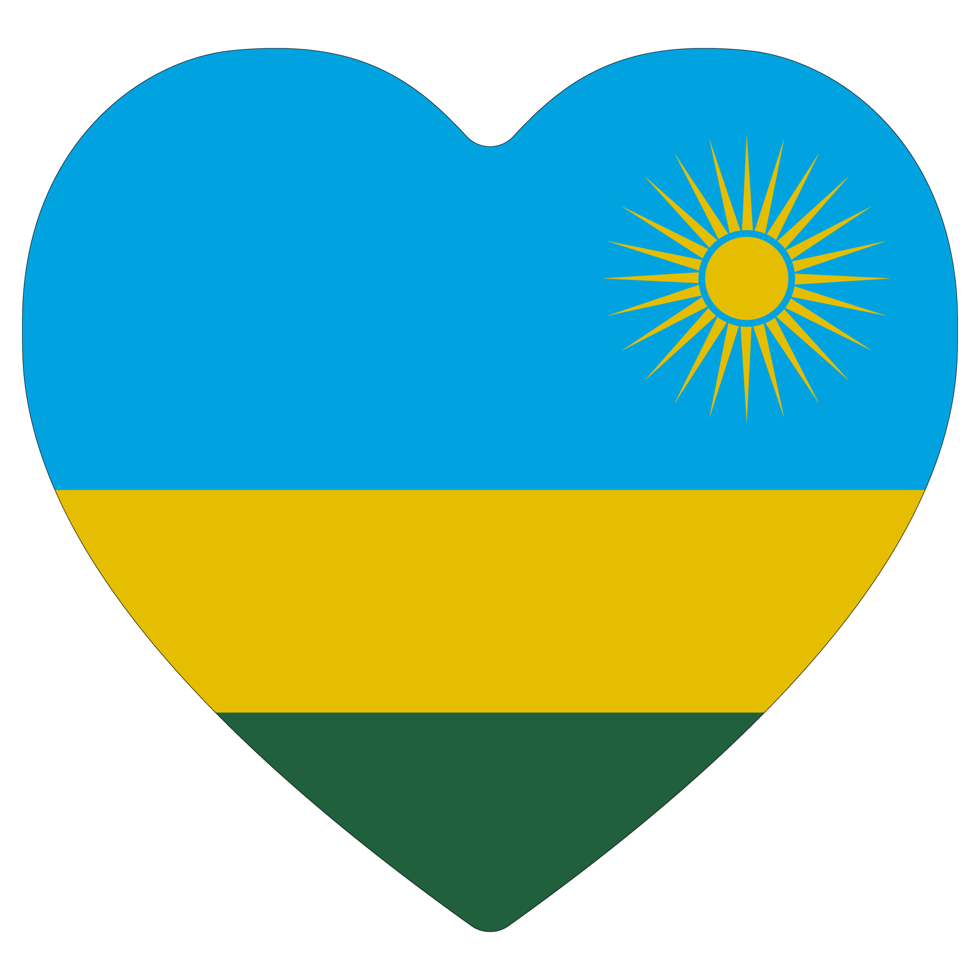 Rwanda Flag Heart Shape Flag Of Rwanda Heart Shape 27795110 Png