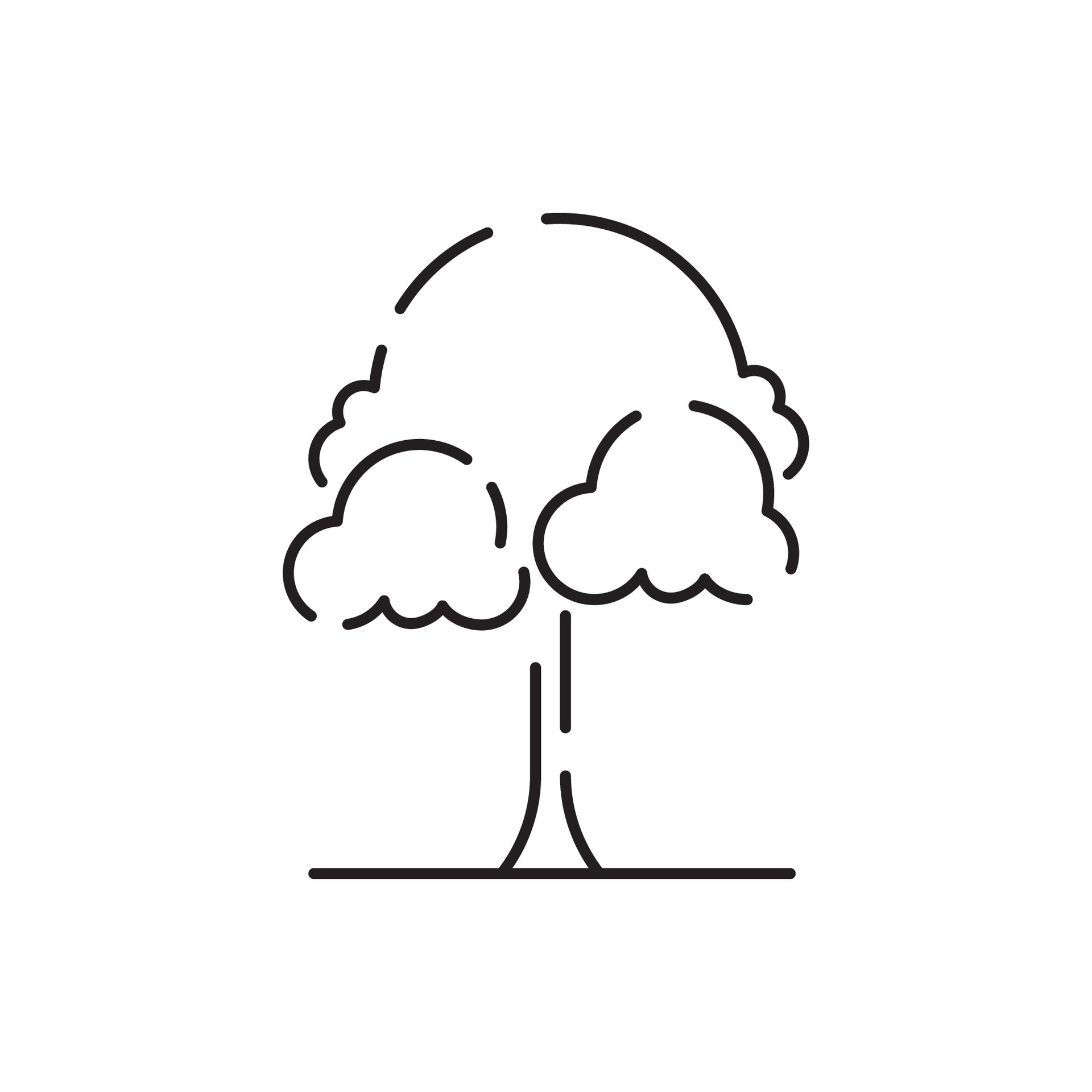Tree Line Icon Naturally Beautiful Symbol Tree Vector Outline
