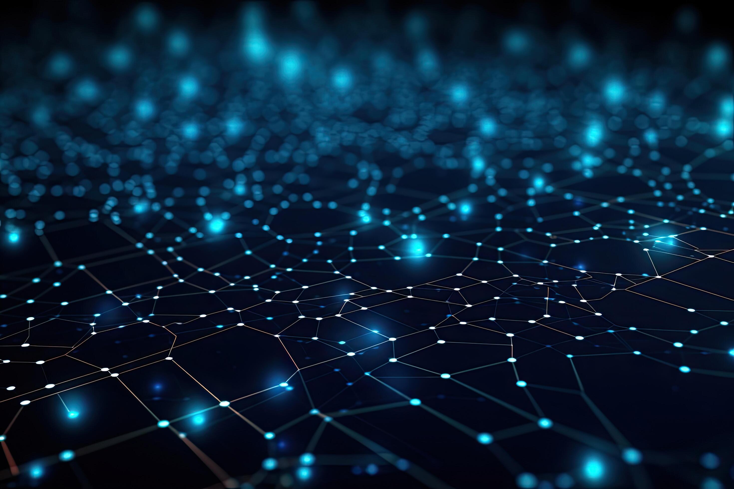 3d rendering of abstract digital technology background with connecting dots and lines, Abstract ...