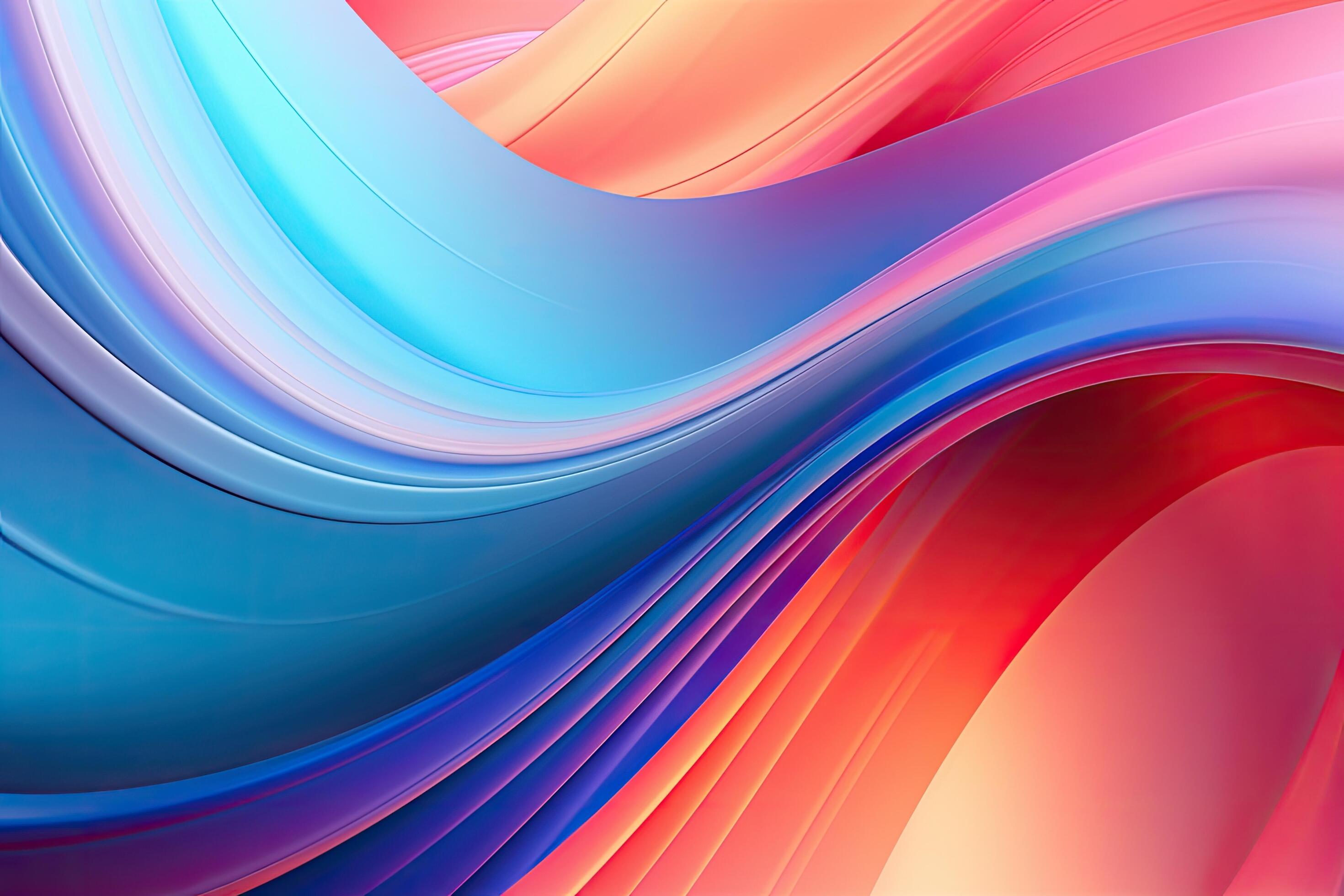 abstract background with smooth lines in pink, blue and orange colors ...