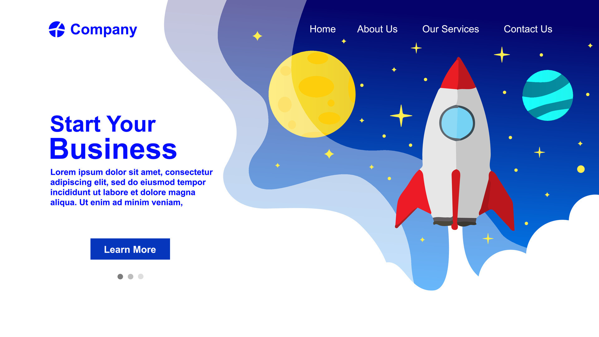 Startup Business landing page template. Modern flat design concept of ...