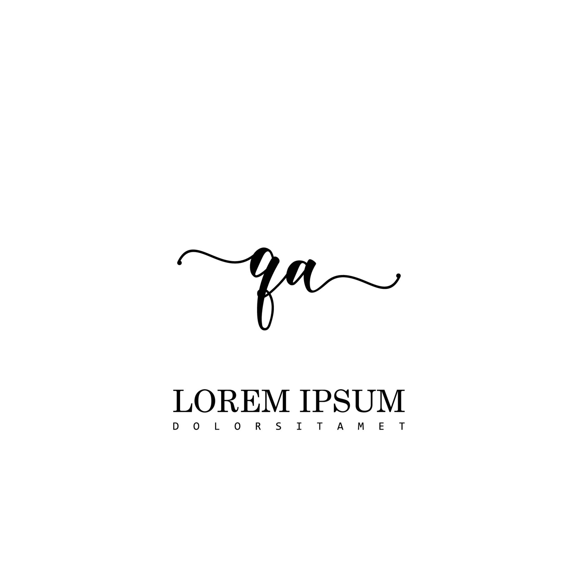 Qa Initial Handwriting Template Design 27813033 Vector Art At Vecteezy