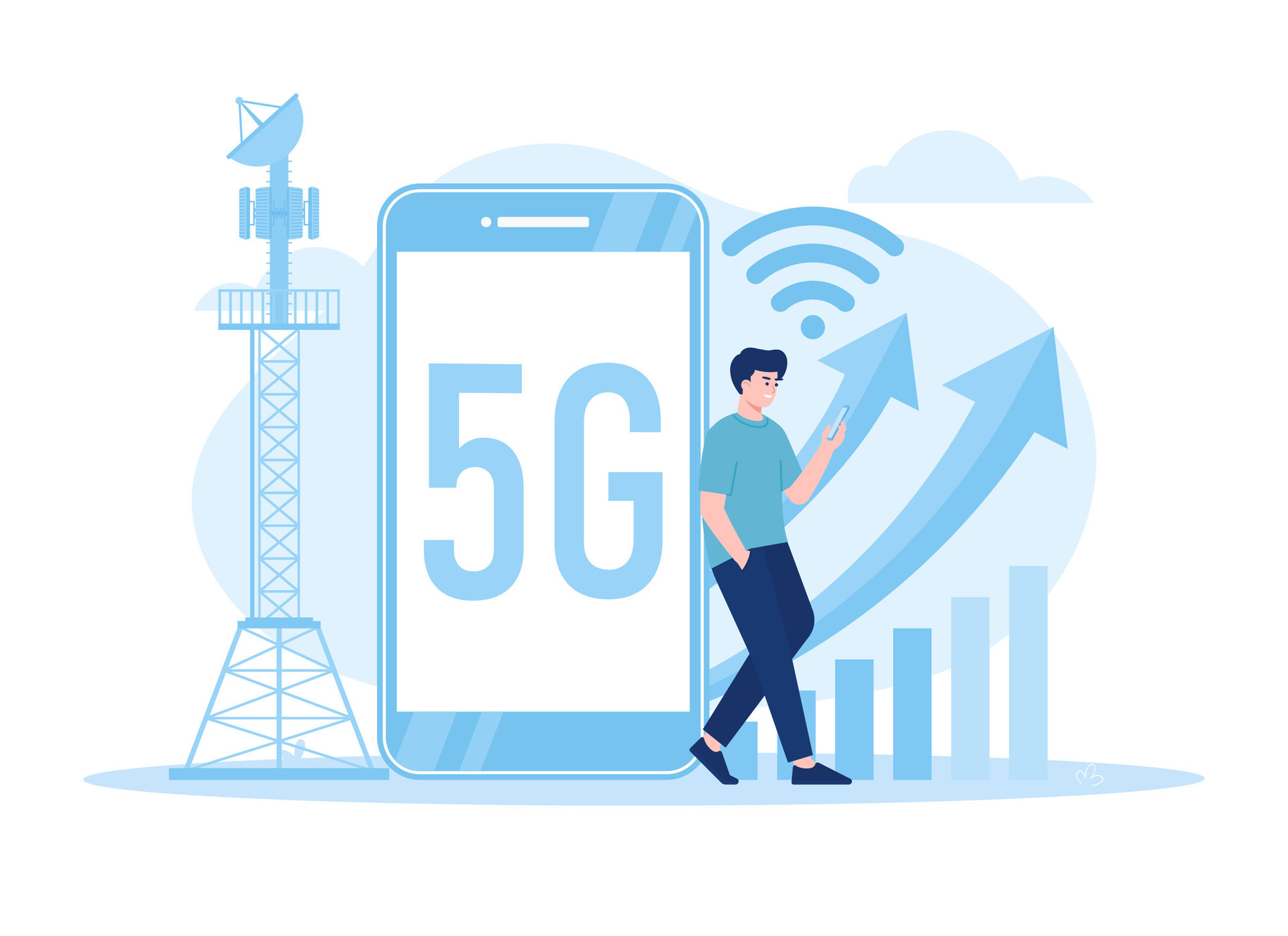 Vector with 5G network theme concept flat illustration 27814034 Vector Art at Vecteezy