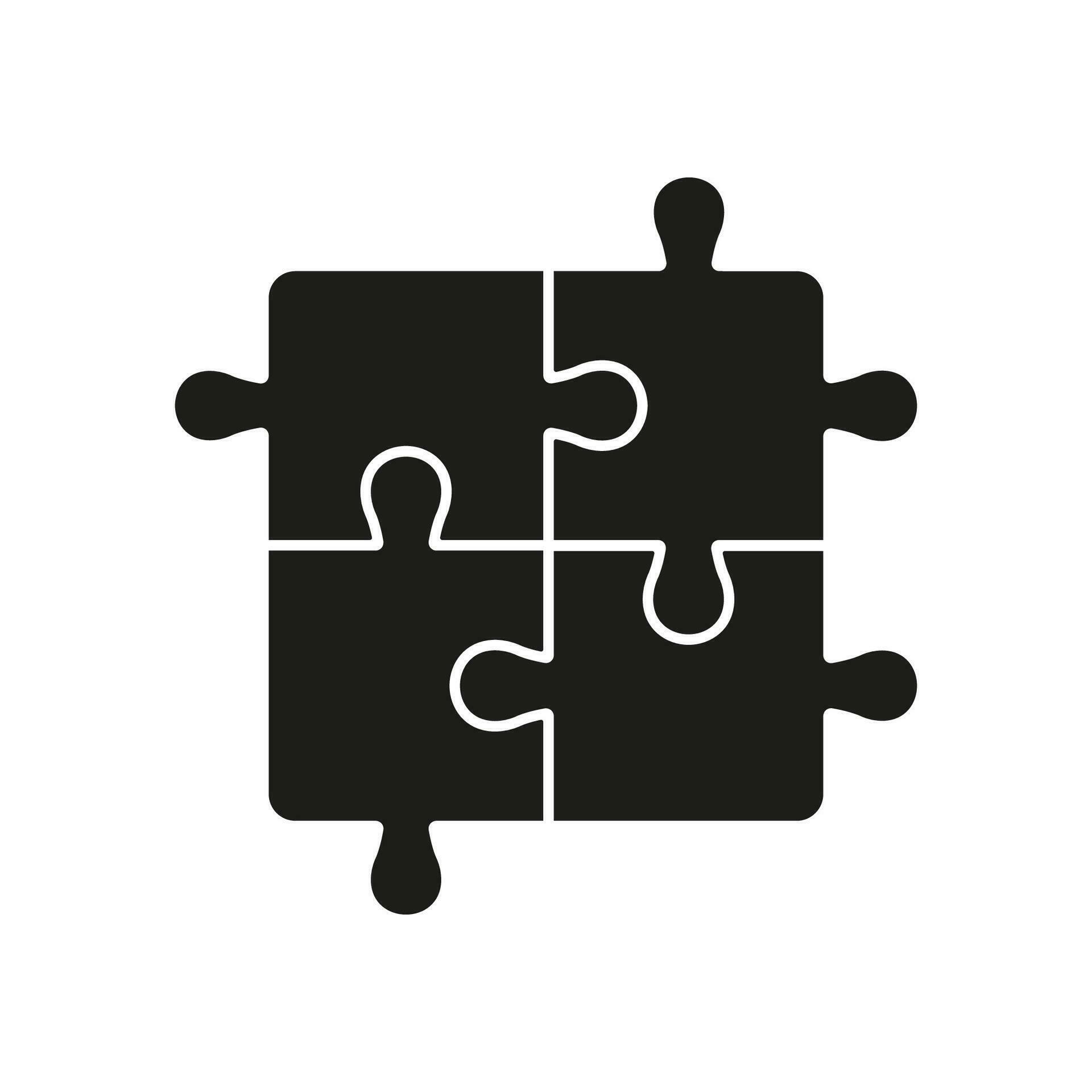 Puzzle, Idea, Challenge Game, Teamwork Solid Sign. Jigsaw Solution ...