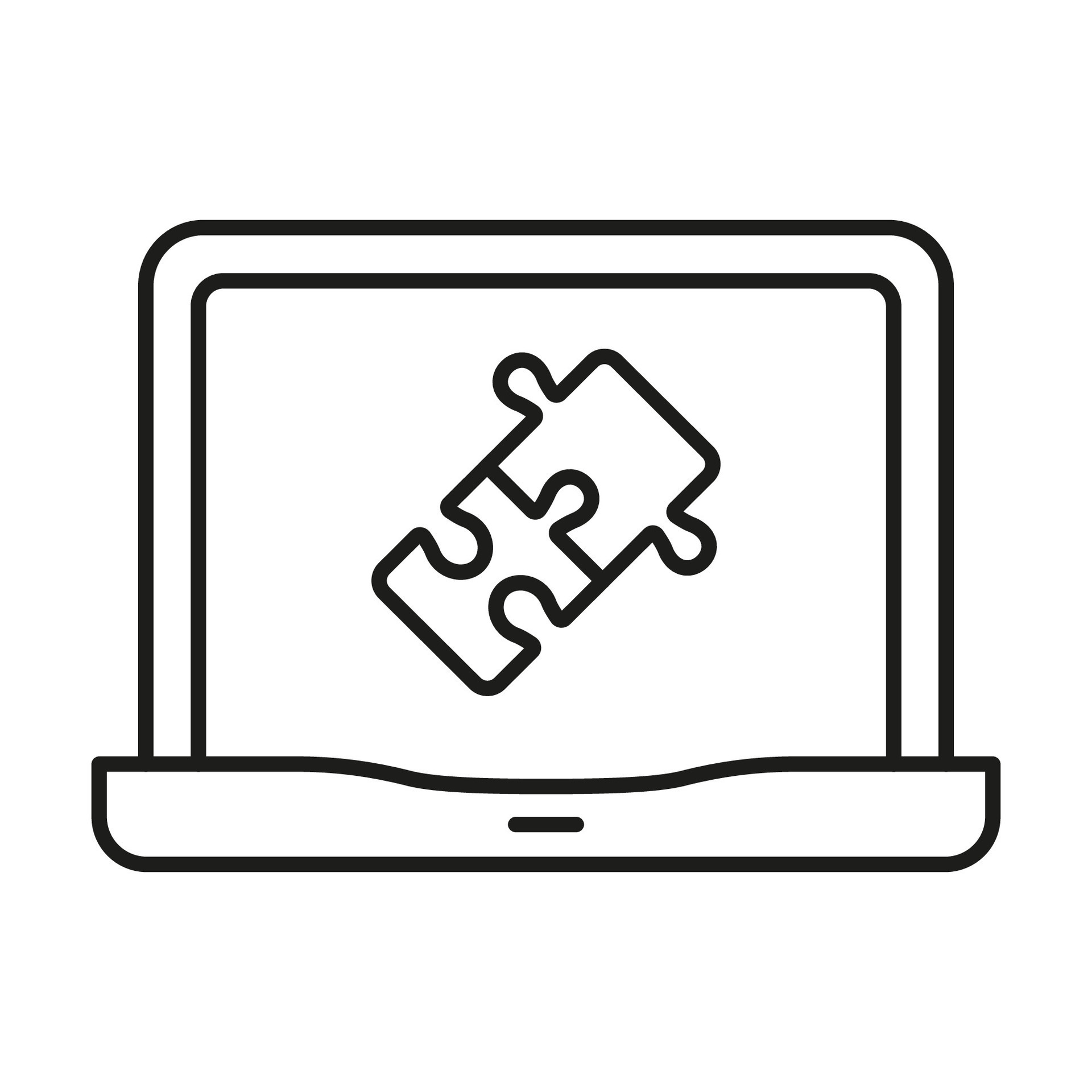 Online Jigsaw Game In Laptop Linear Pictogram Puzzle App In Computer