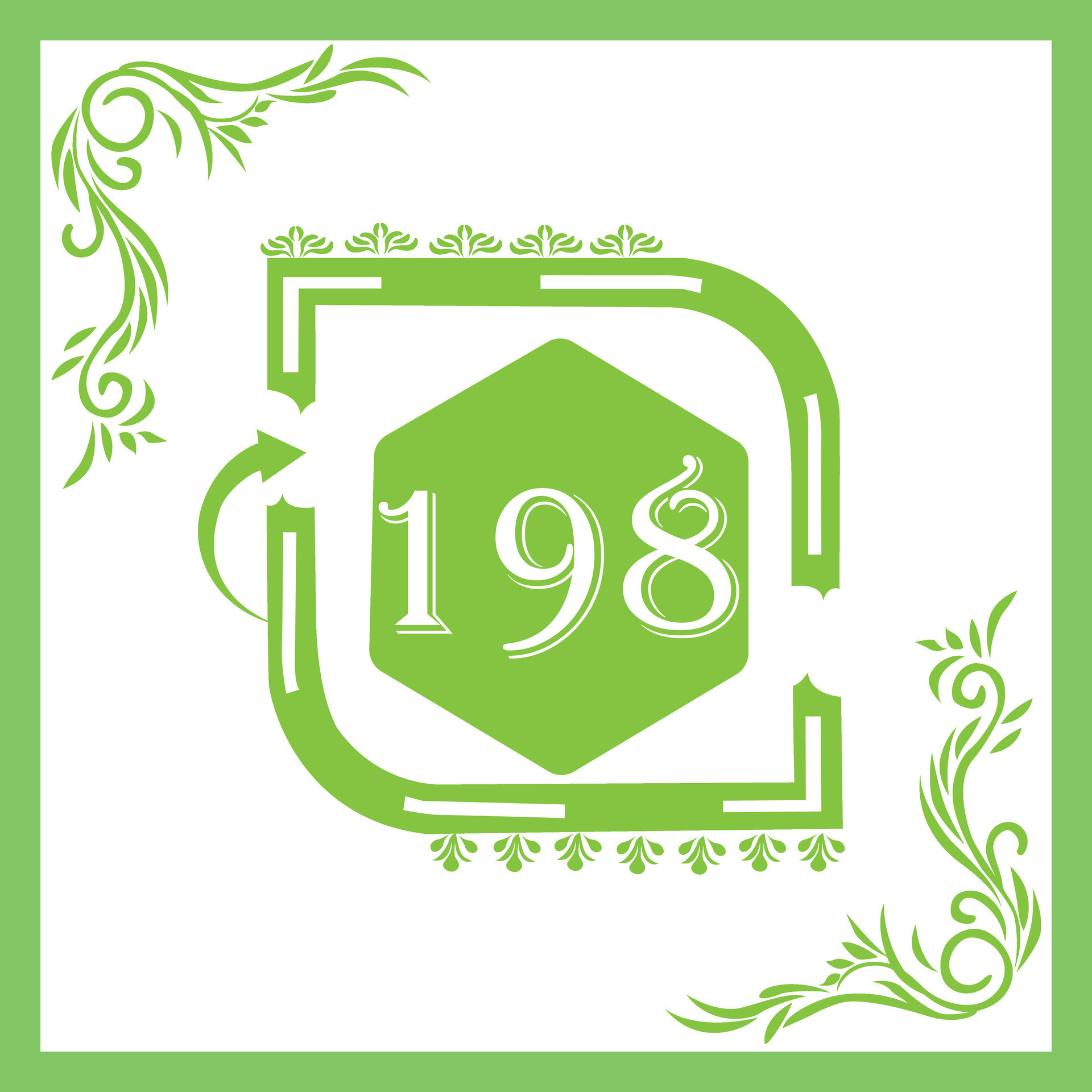 Organic Leaf Design with Number 198 27818323 Vector Art at Vecteezy