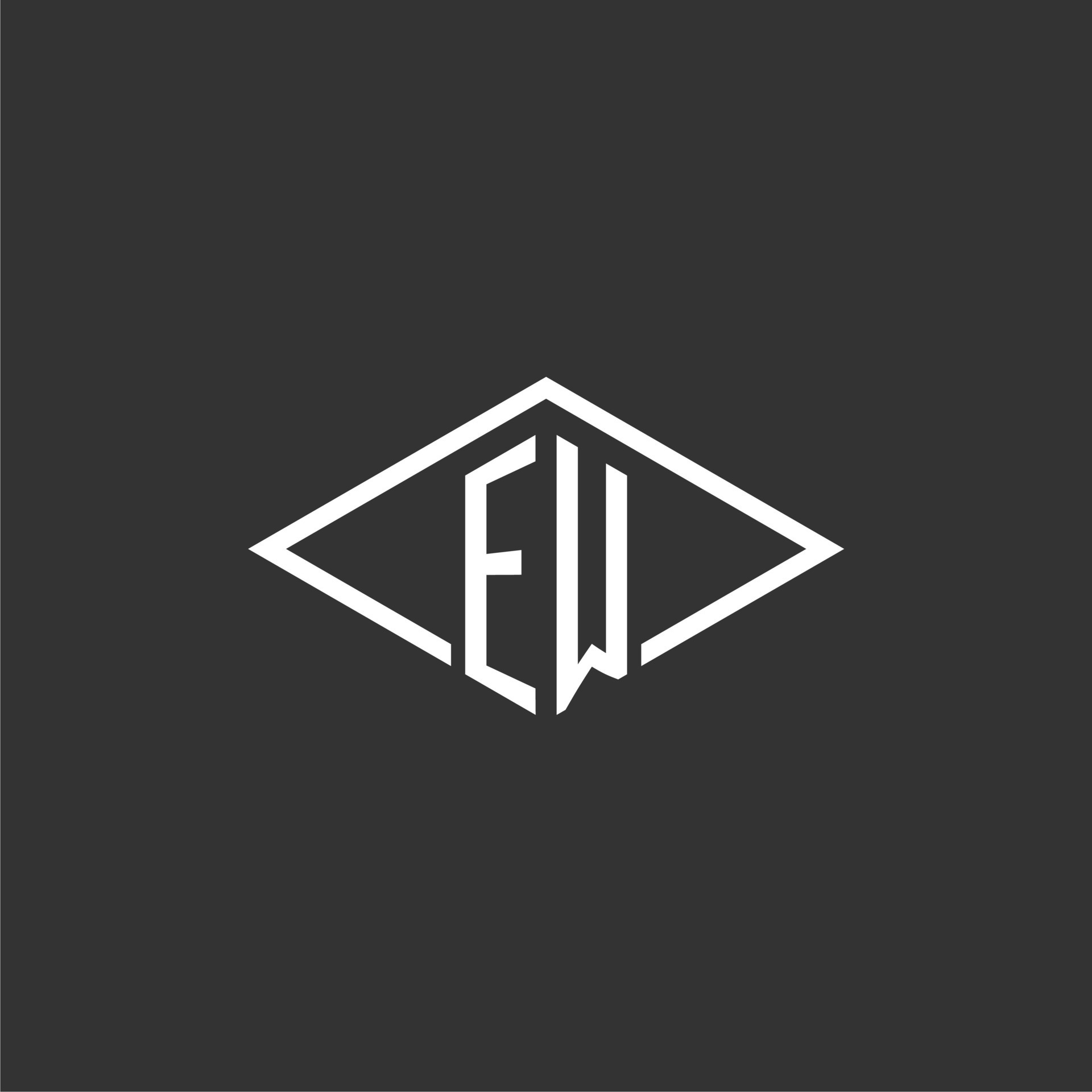 Initials EW logo monogram with simple diamond line style design 27819025 Vector Art at Vecteezy