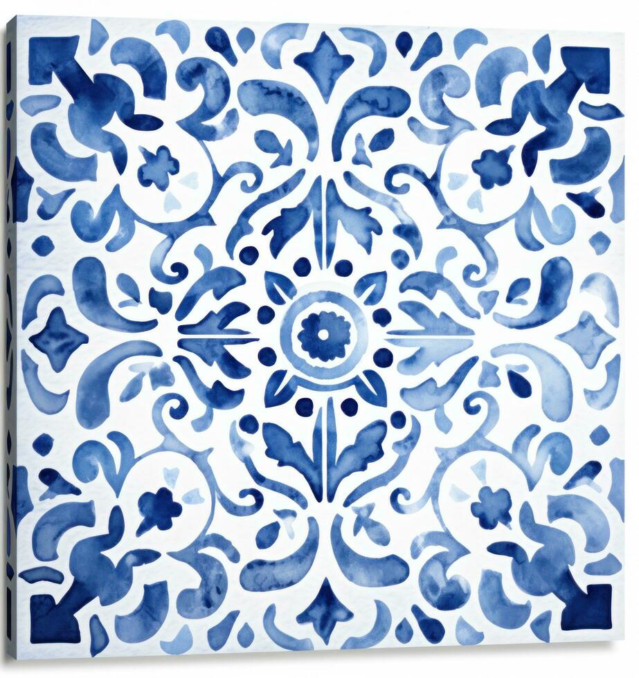 A blue tile pattern of watercolor tiles 27819509 Stock Photo at Vecteezy