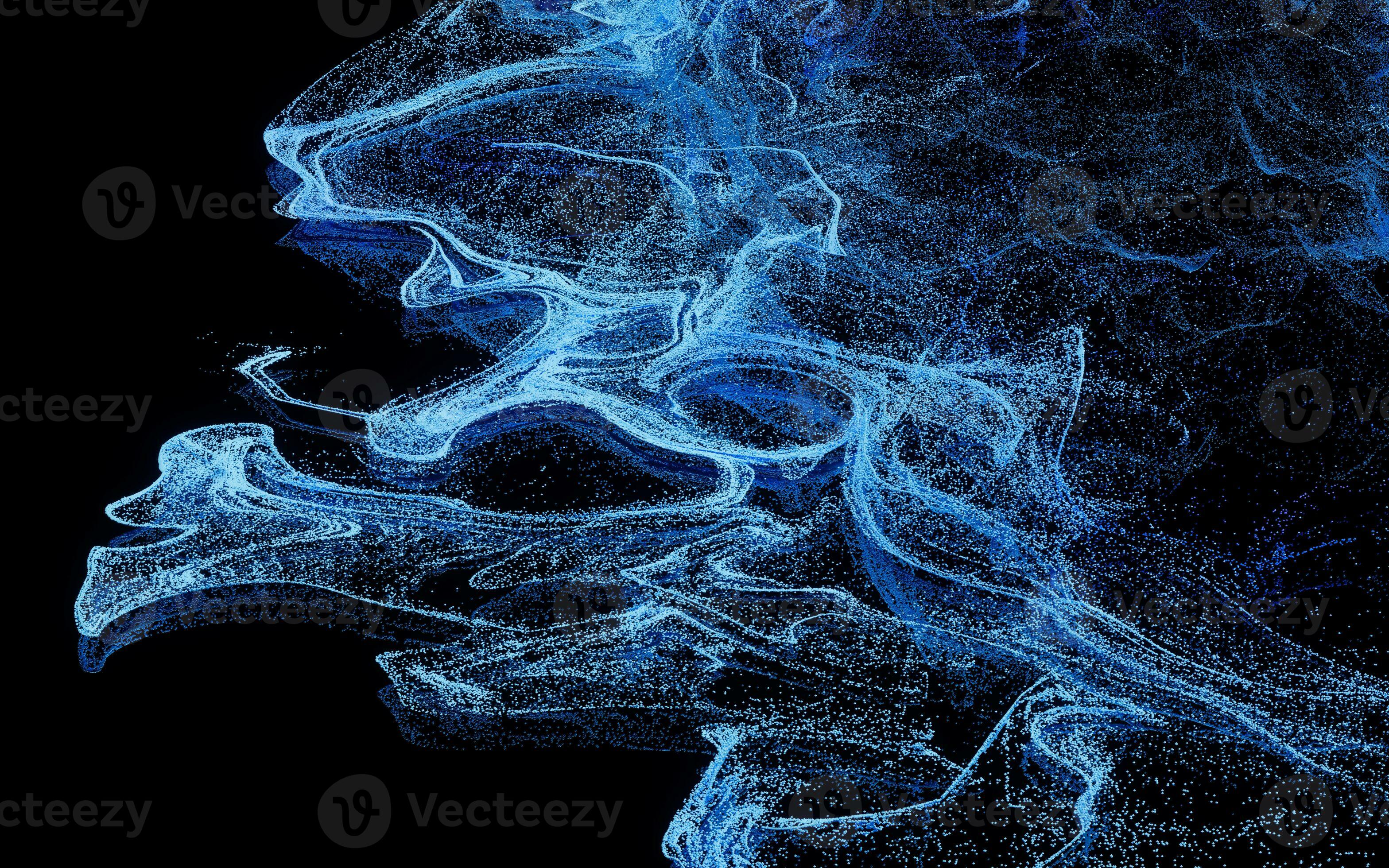 Flowing particles, wave pattern background, 3d rendering. 27825792 ...