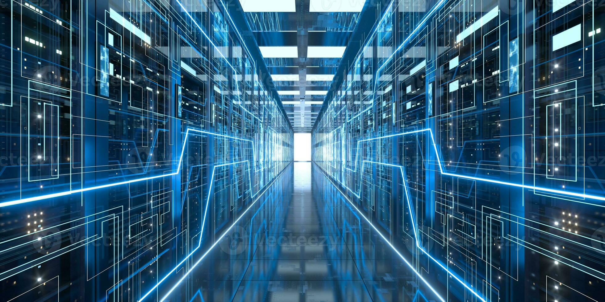Server racks in computer network security server room data center, 3d rendering. 27825956 Stock ...