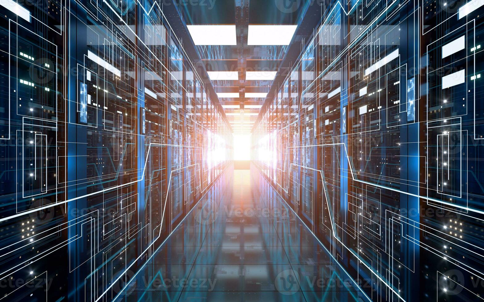 Server racks in computer network security server room data center, 3d rendering. 27825984 Stock ...