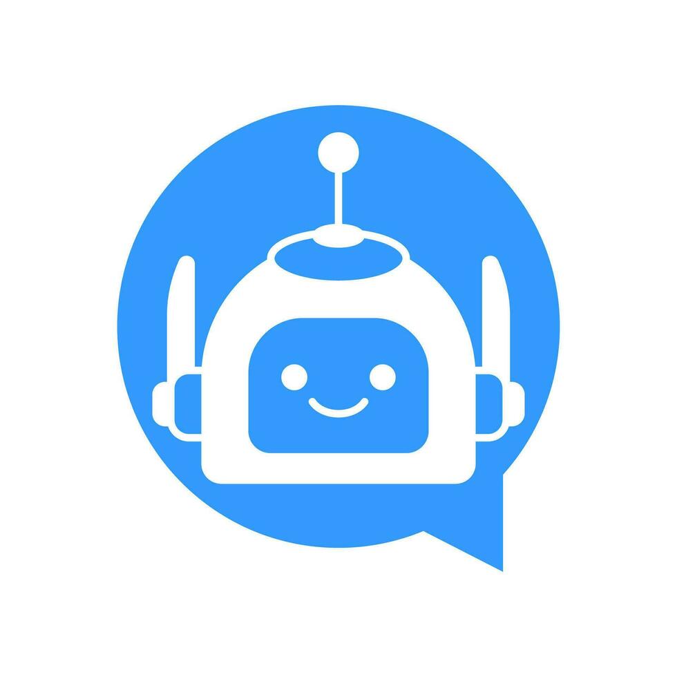 Robot Chat Bot Vector Design. Robotic Assistant icon isolated on bubble ...
