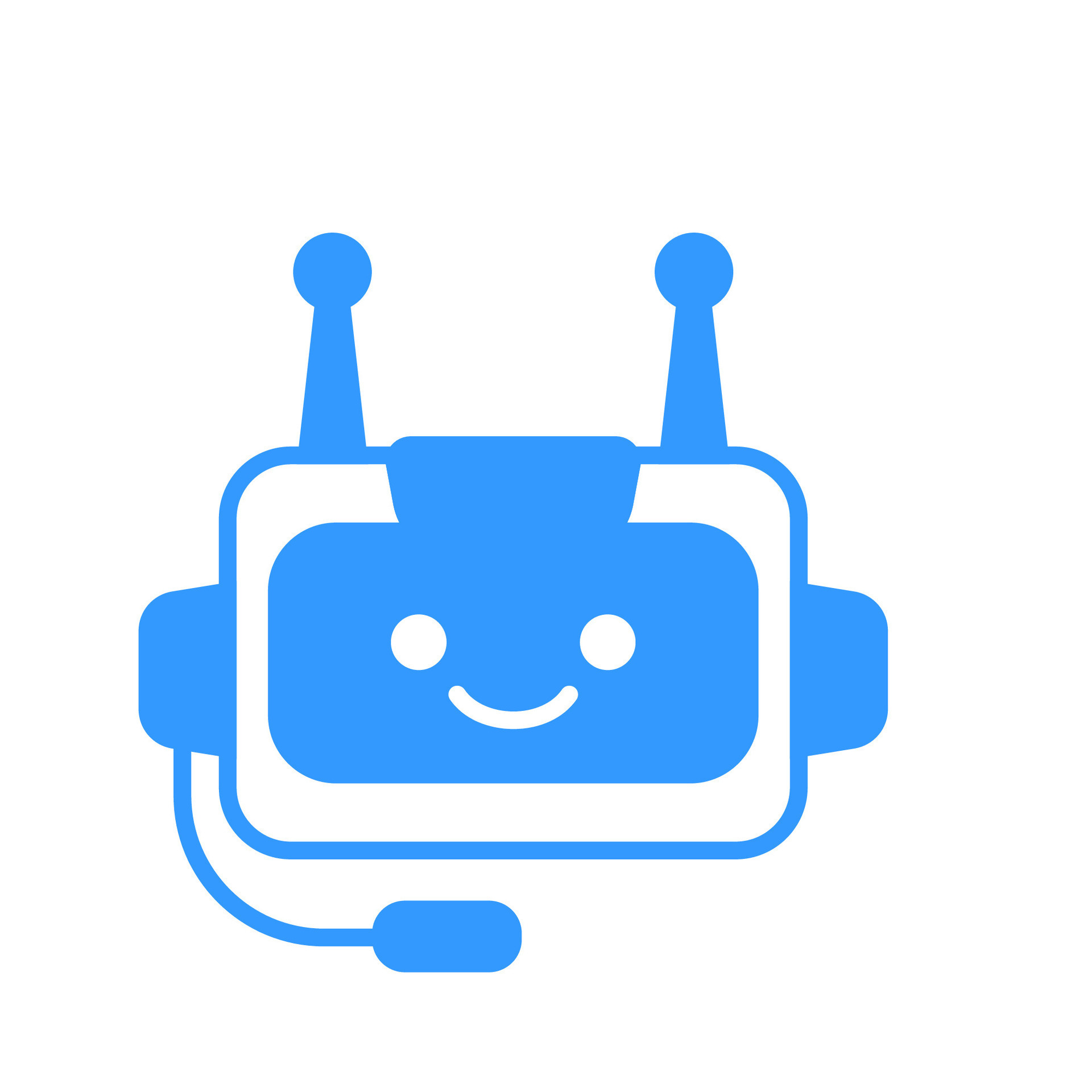 Robotic Assistant Icon with Headset Sign. Robot Chat Bot Icon Design ...
