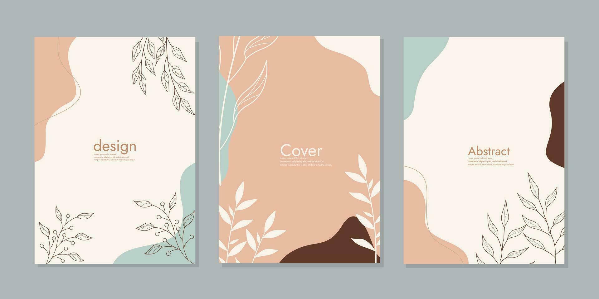 notebook cover design with floral pattern. abstract retro botanical ...