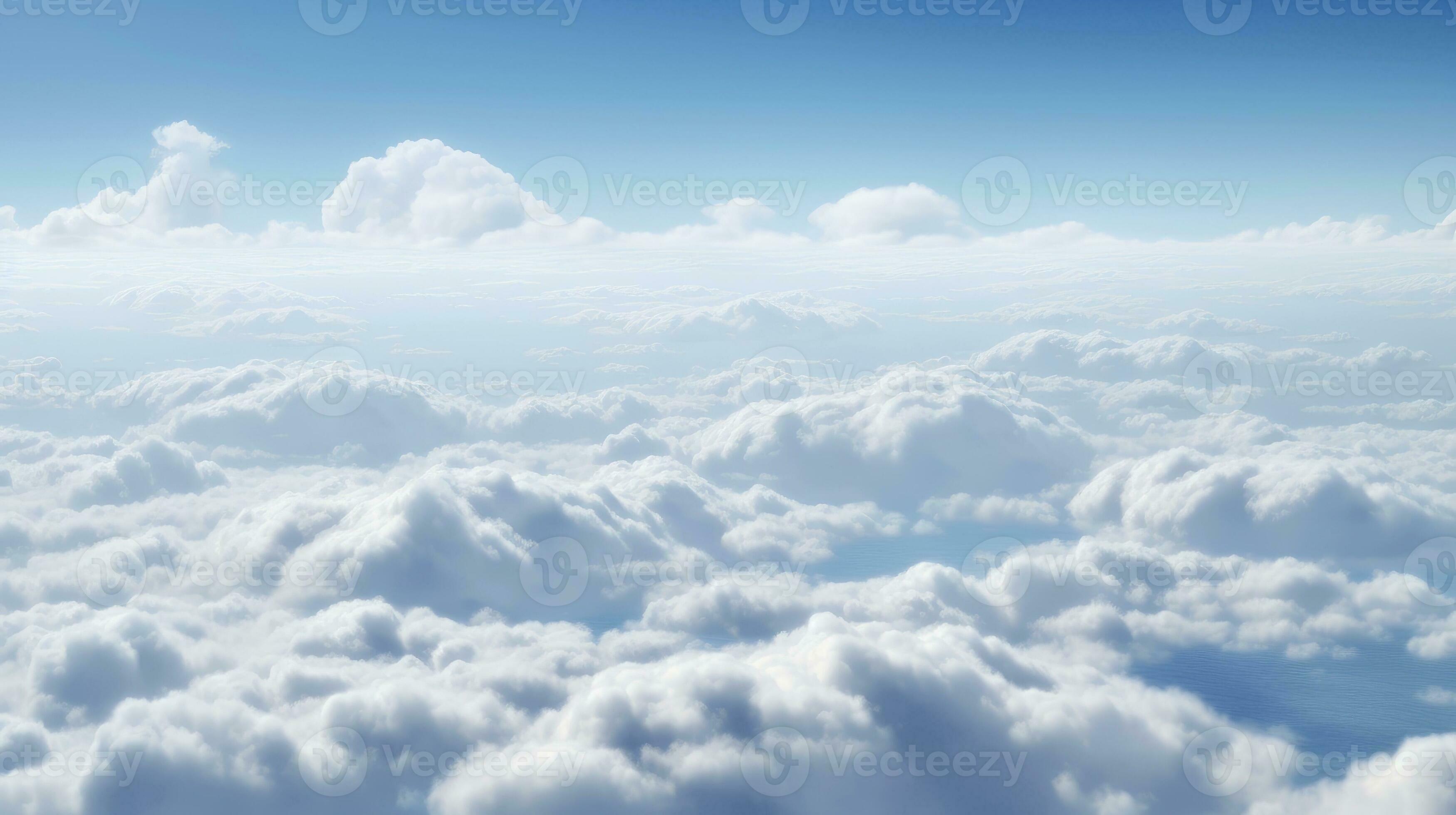 Aerial view White clouds in sky. Top. View from drone. Aerial bird's eye. Aerial top view ...