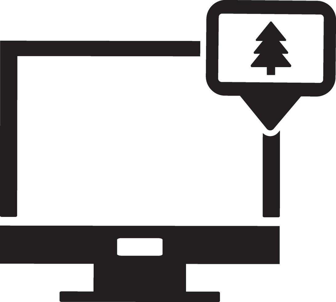 Computer with tree icon 27839098 Vector Art at Vecteezy